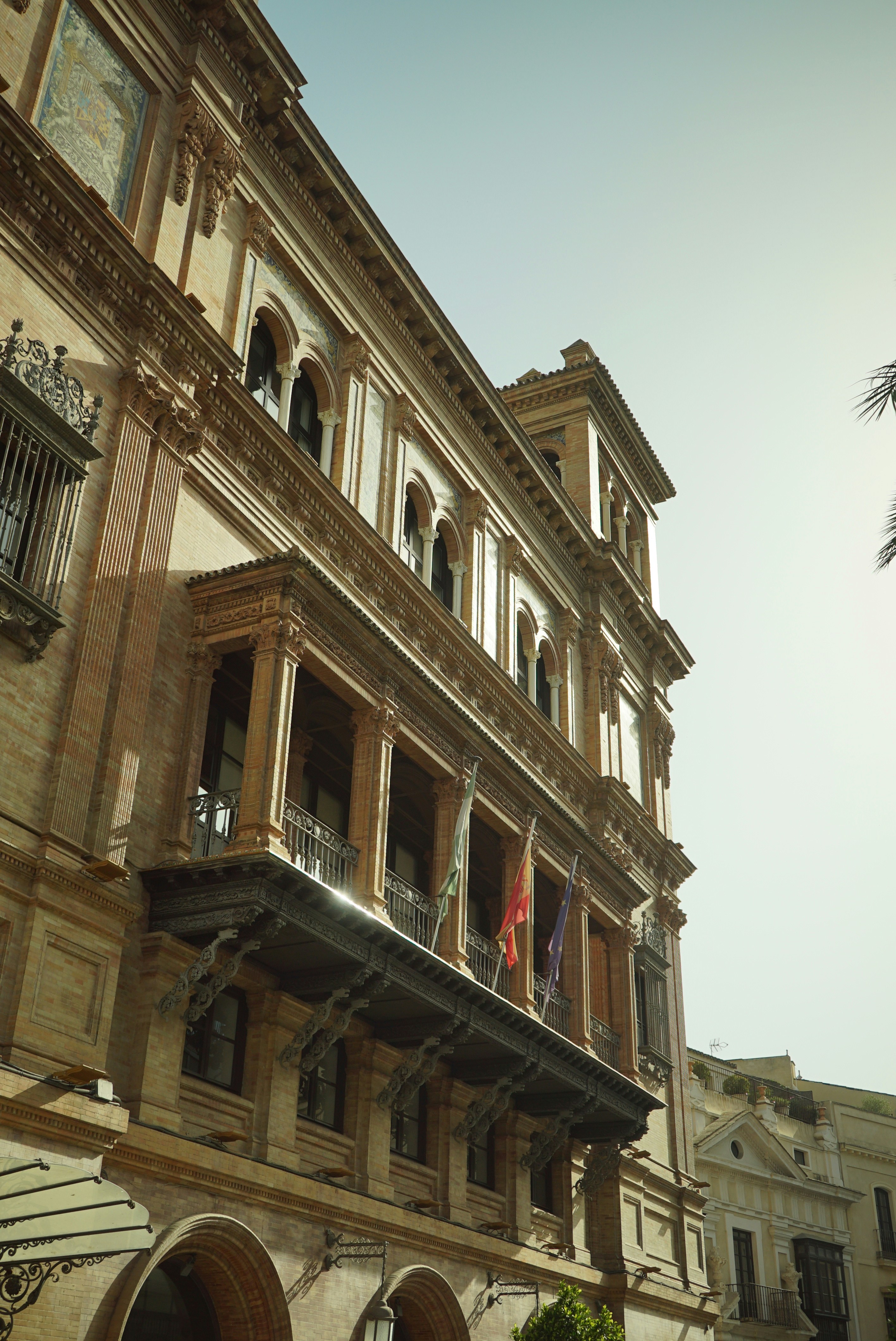 Sunlit Facade of a Historic Italian Town Hall