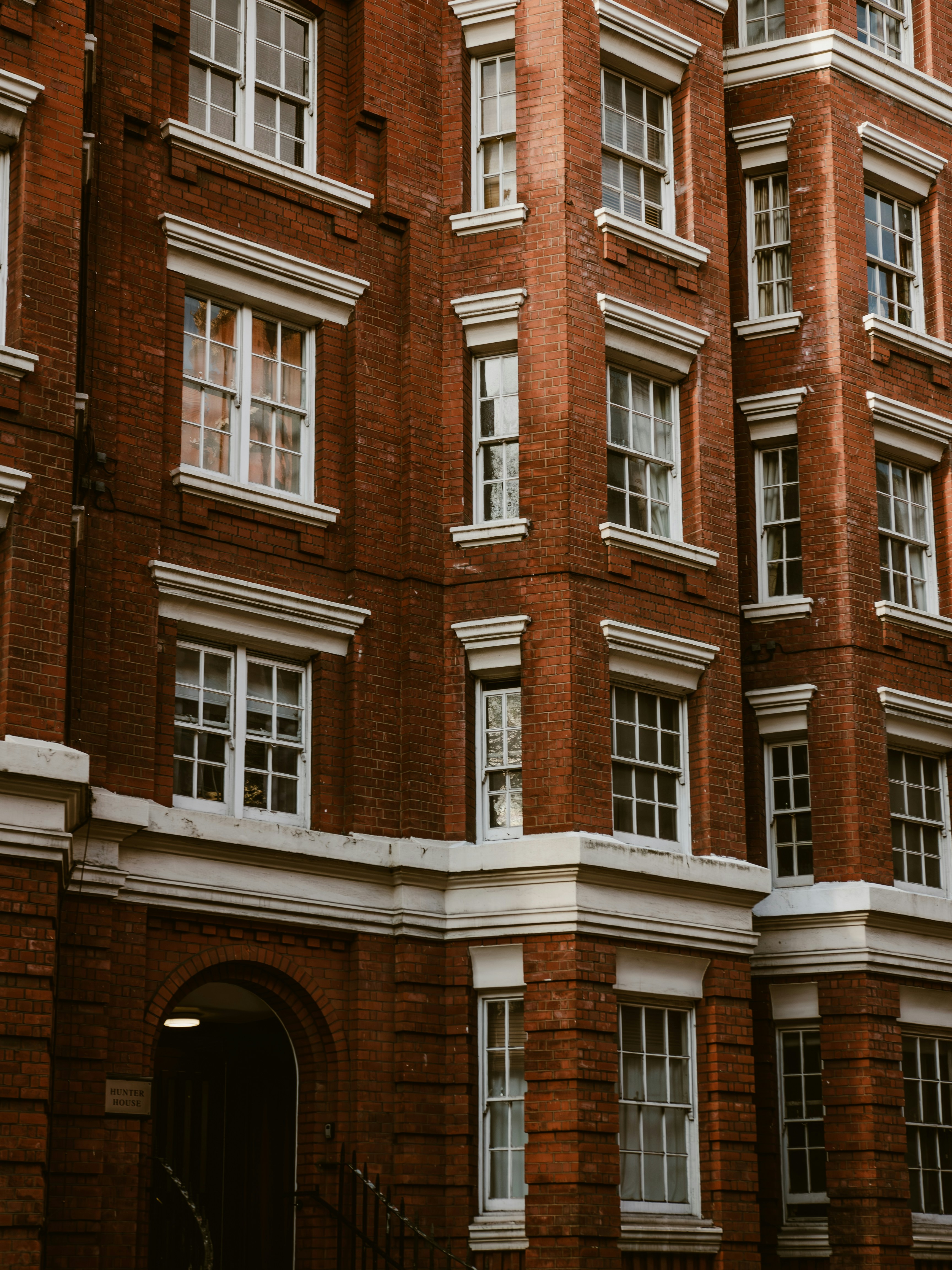Brickwork Portrait in Evening Light: The Hotel Row Facade