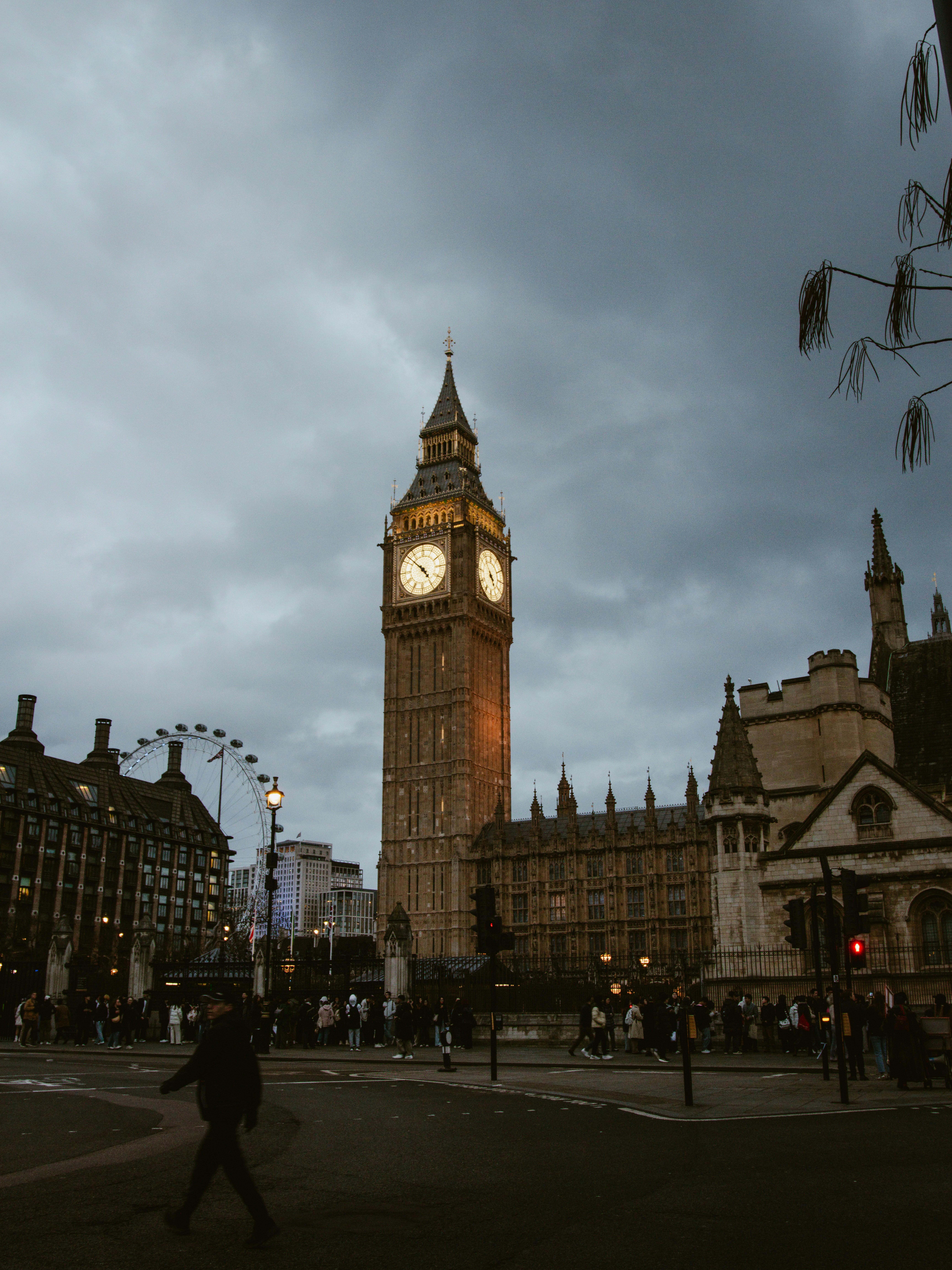 Clock Tower in Twilight: Westminster and the City at Dusk