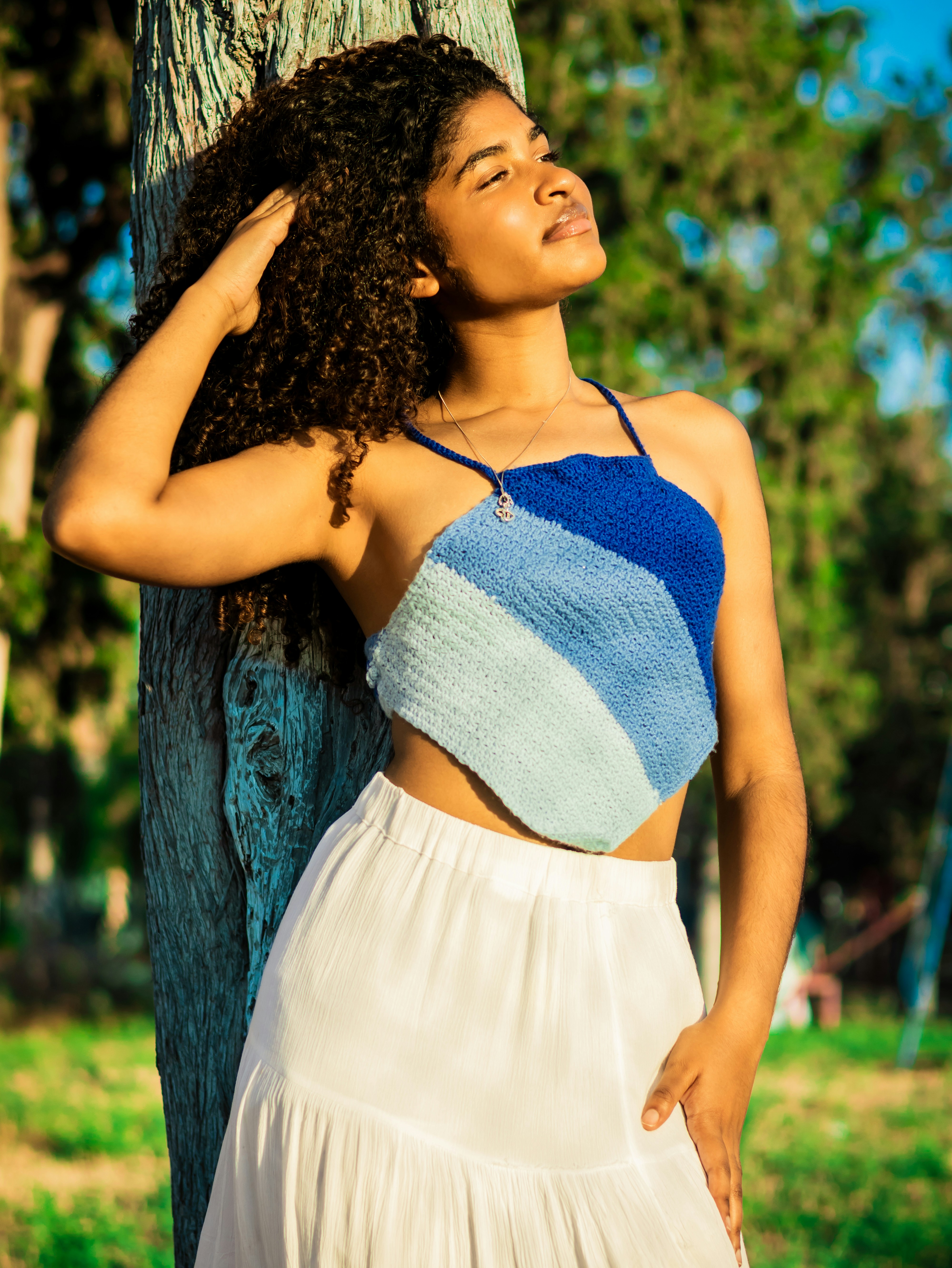 Sunlit Confidence: A Portrait in Colorful Knit