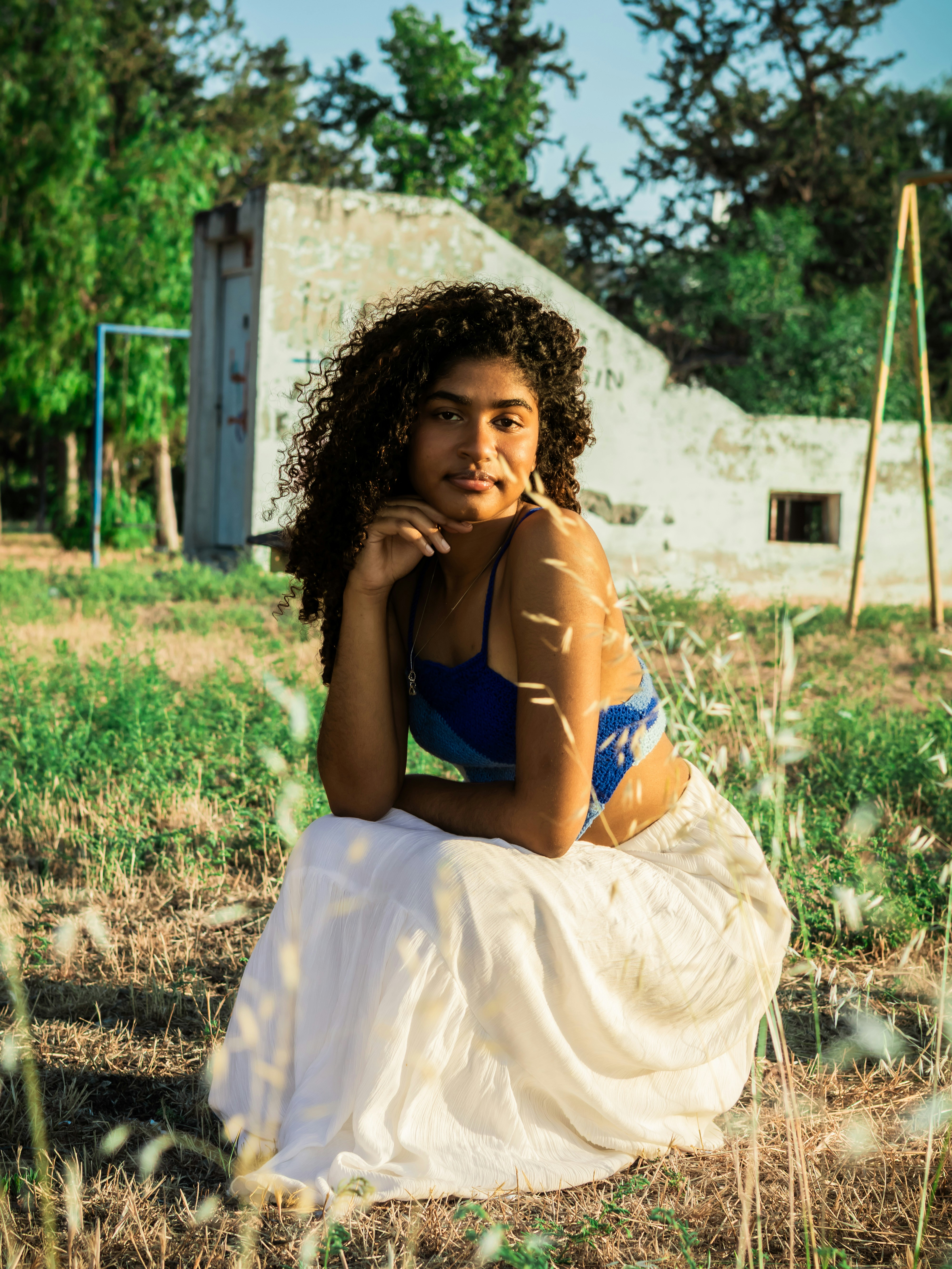 Sunlit Portrait in a Quiet Clearing