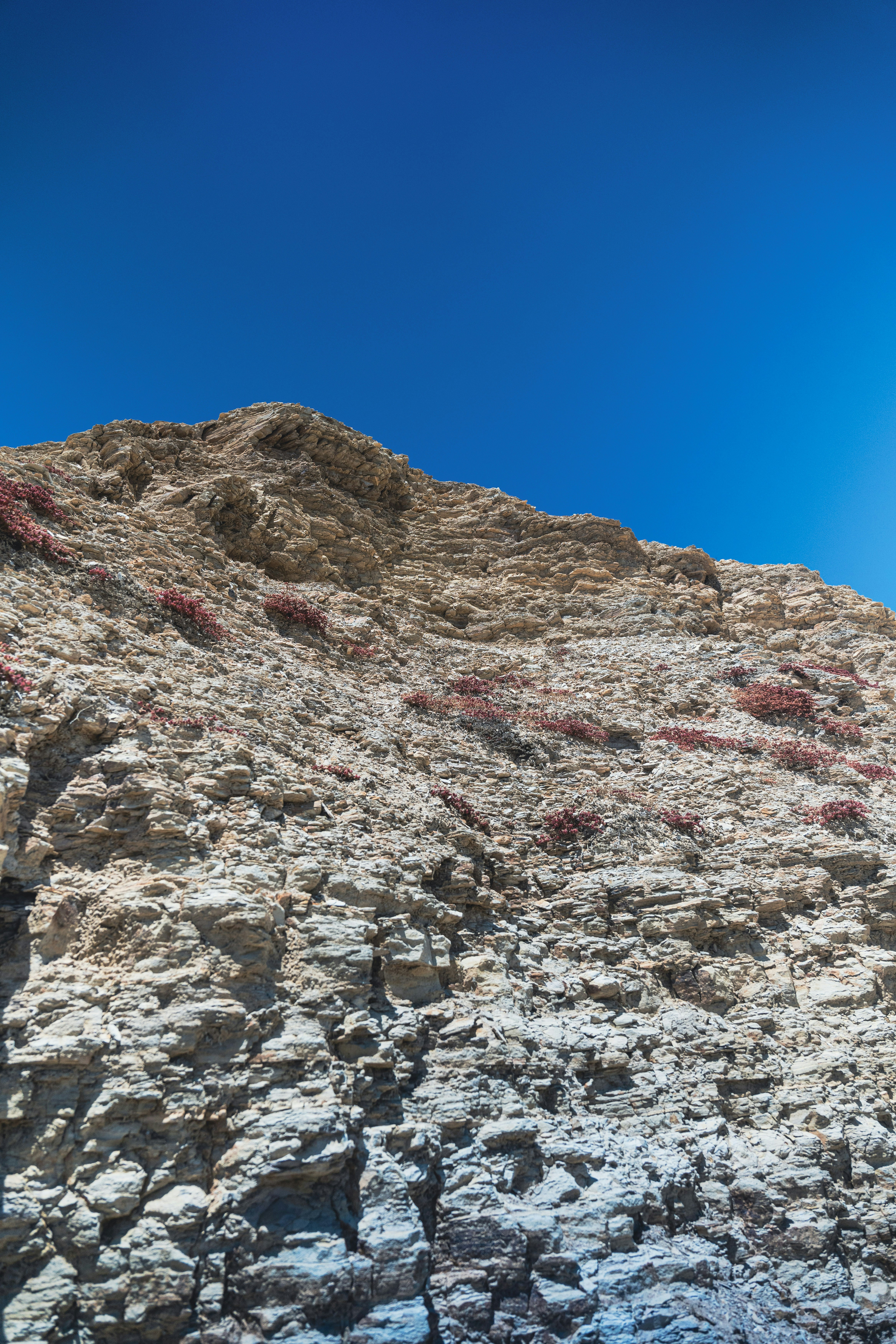 Stone Facade Under a Cerulean Sky