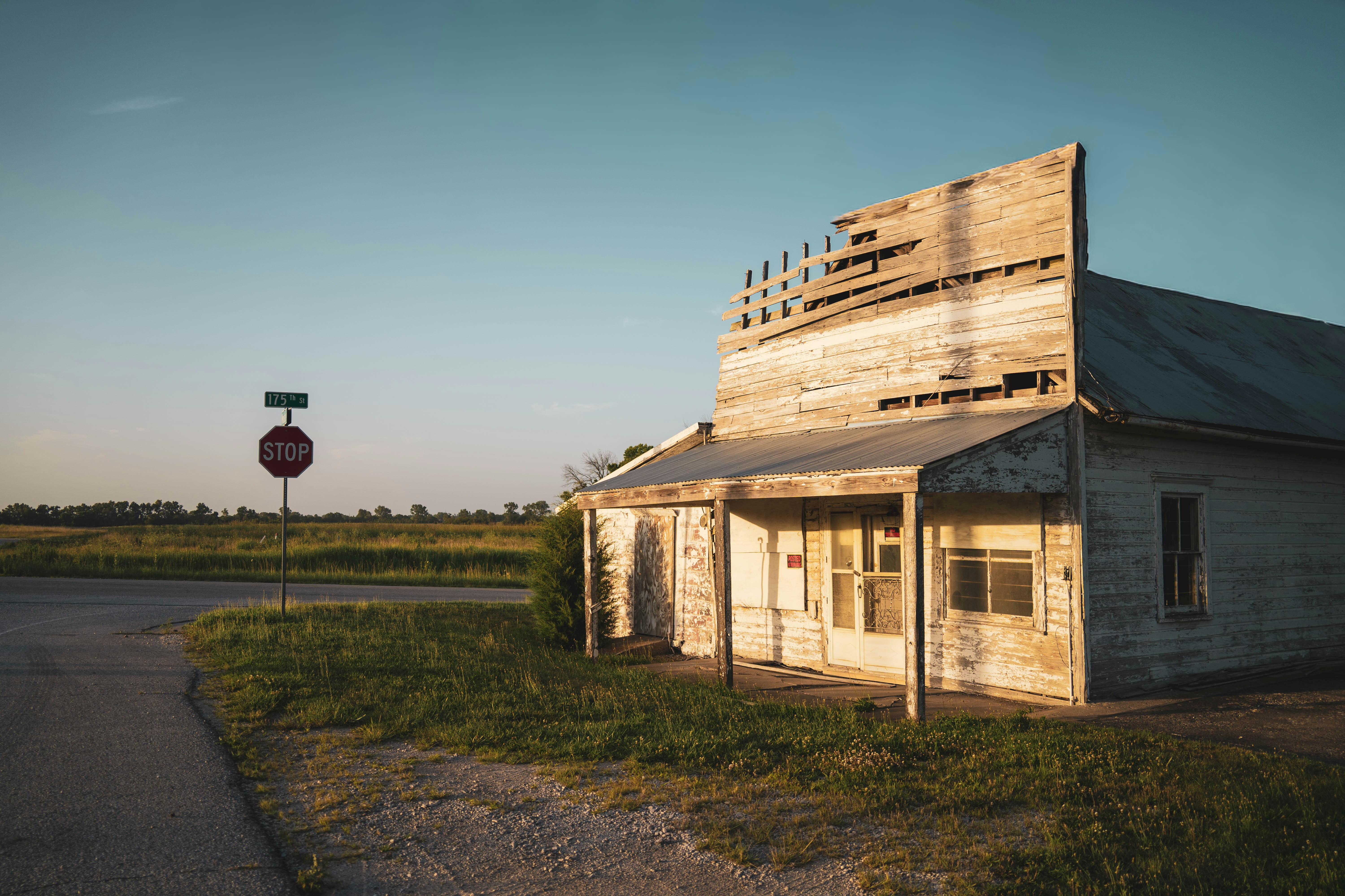 Deserted General Store Beneath a Wide Prairie Sky