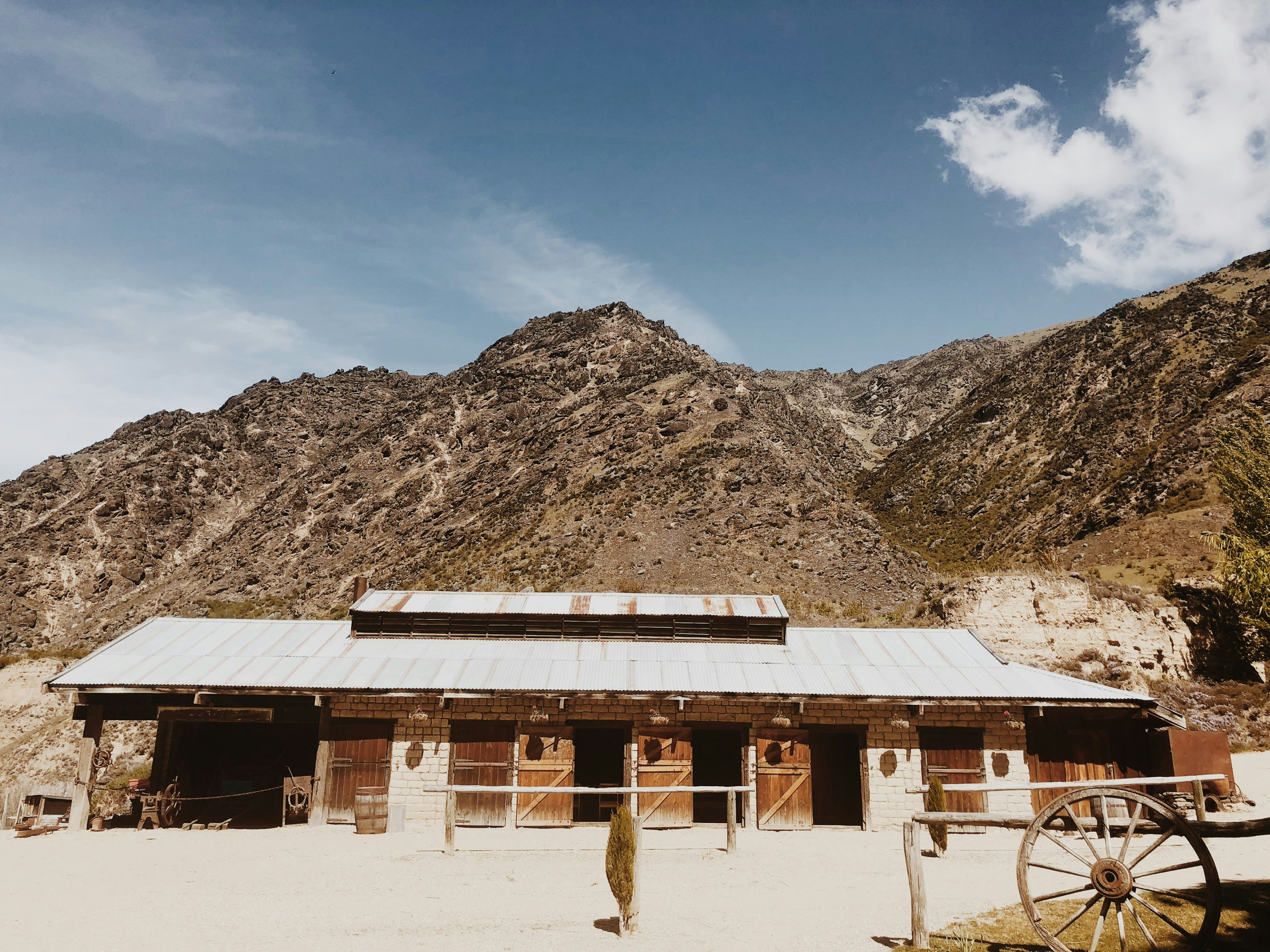 Deserted Mountain Lodge at the Foot of a Quiet Ridge