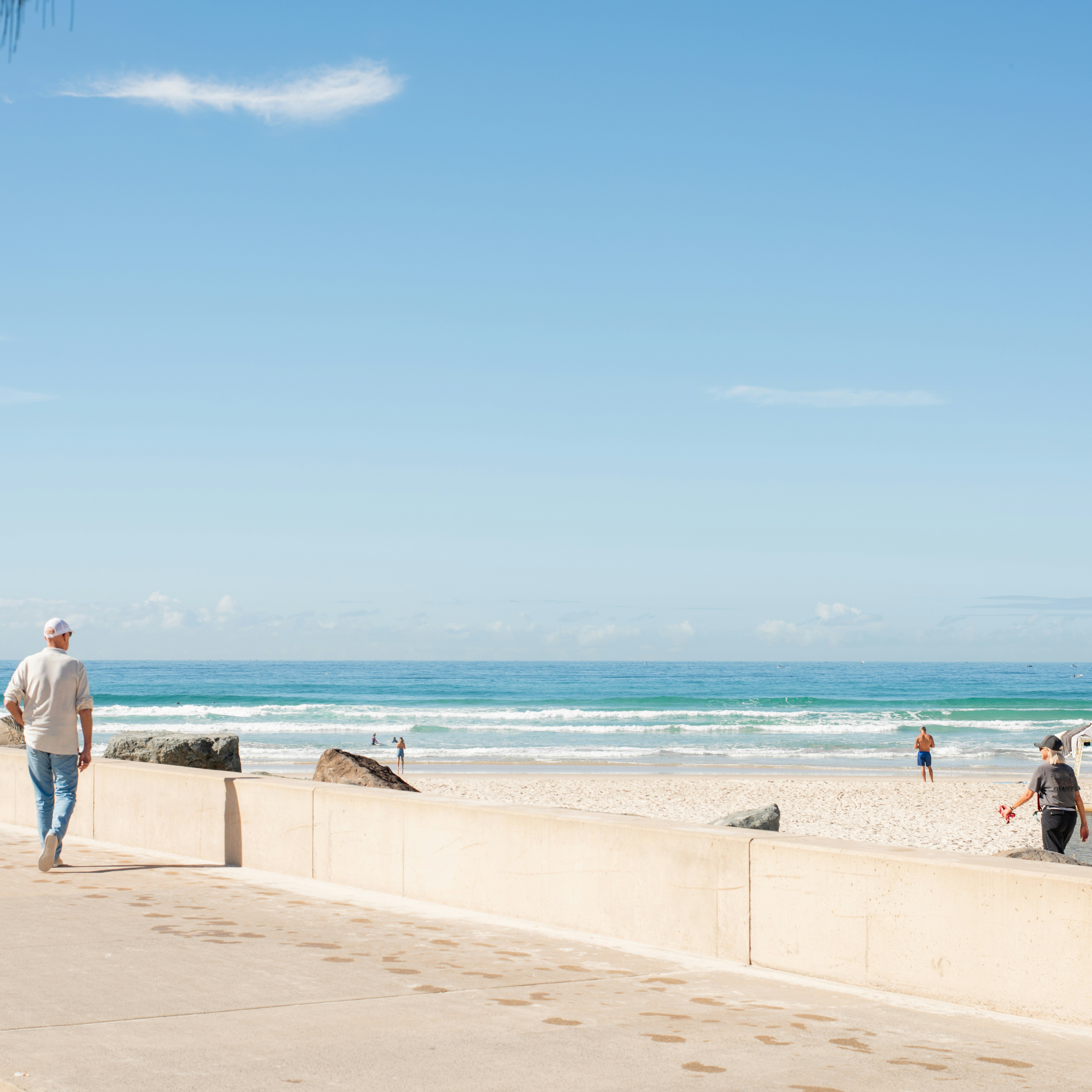 Walkway Echoes: A Quiet Day at the Beach