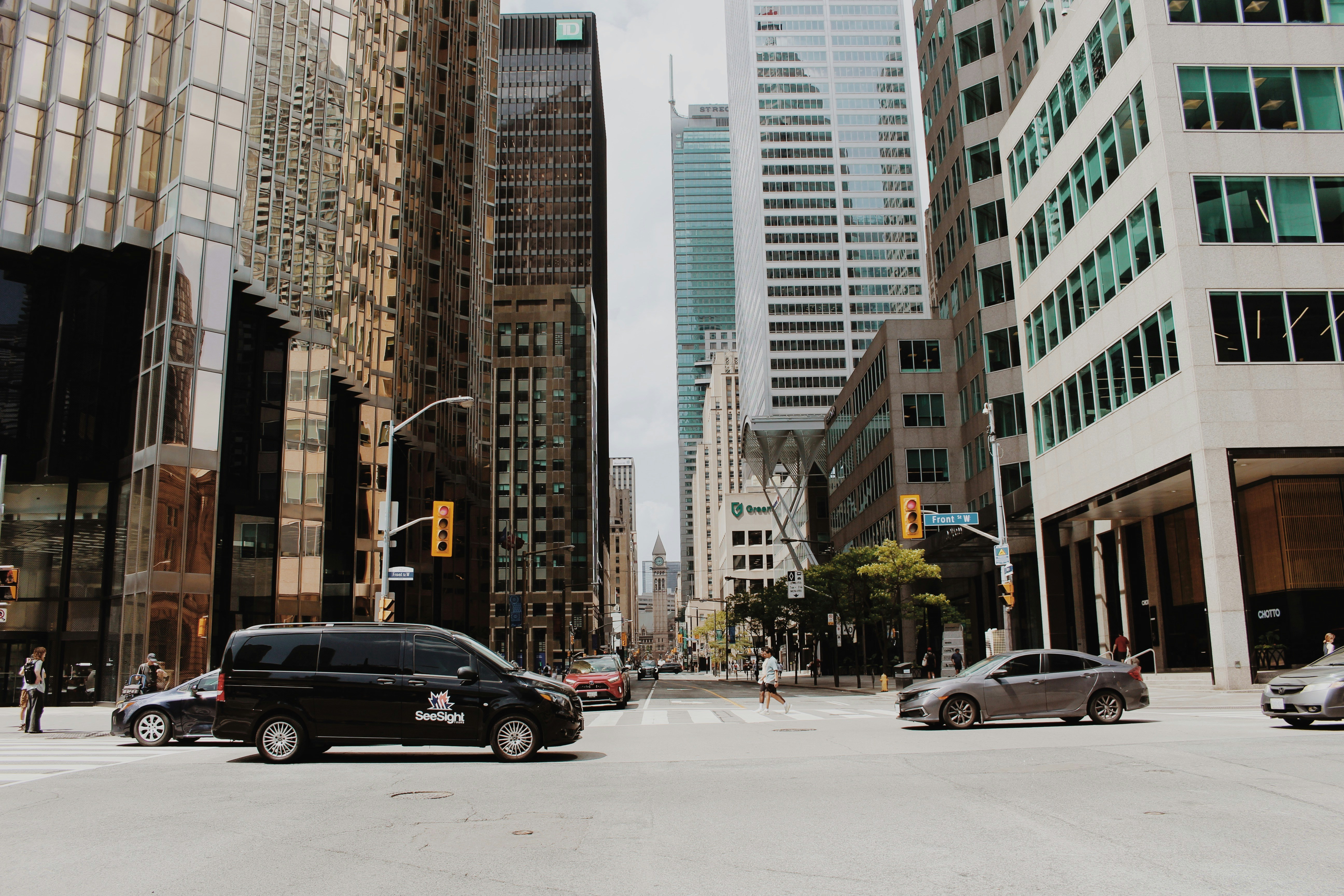 Crossroads of Glass and Steel: A Quiet Moment in a Tall City
