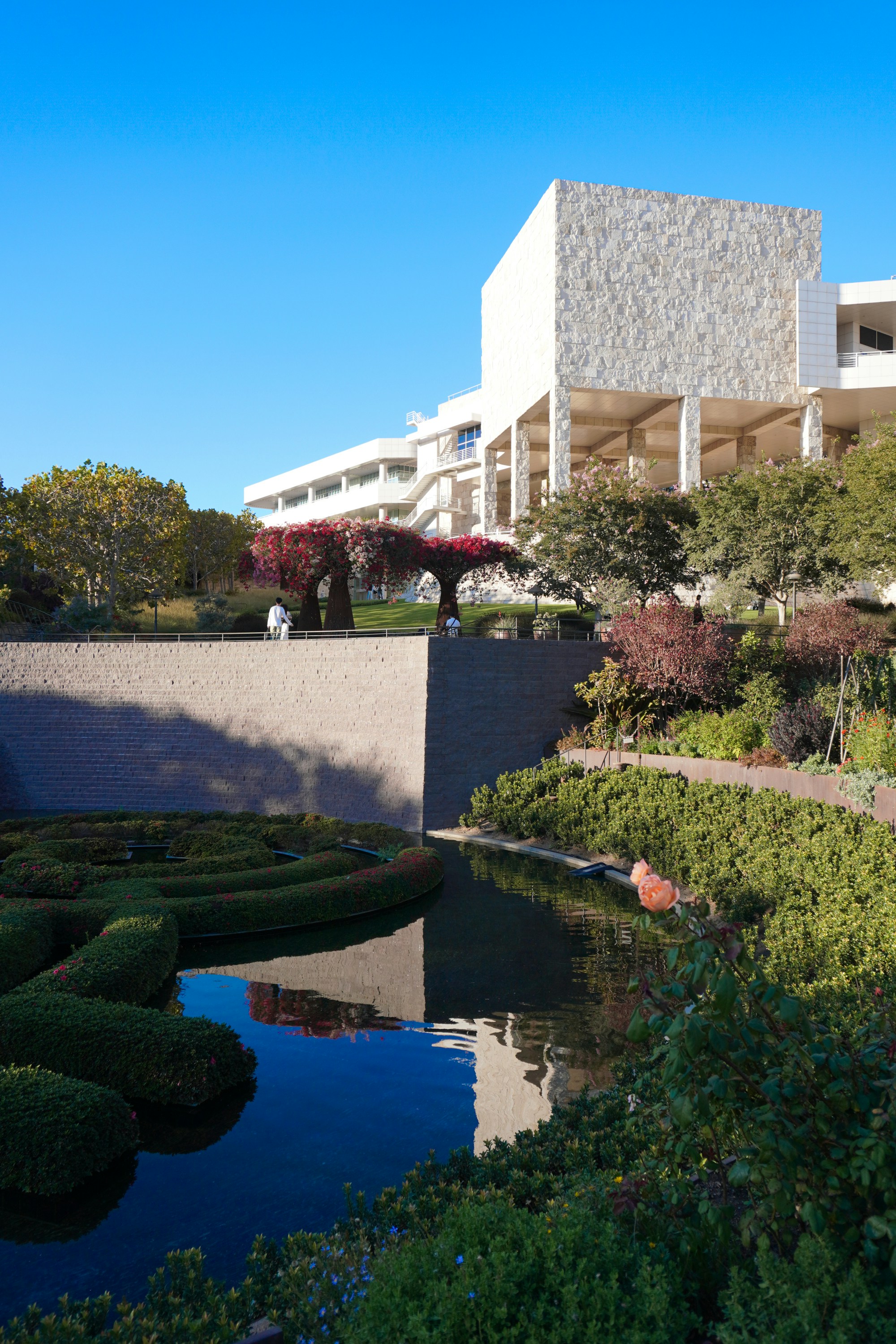 Geometric Campus: Modernist Building Framed by Formal Gardens