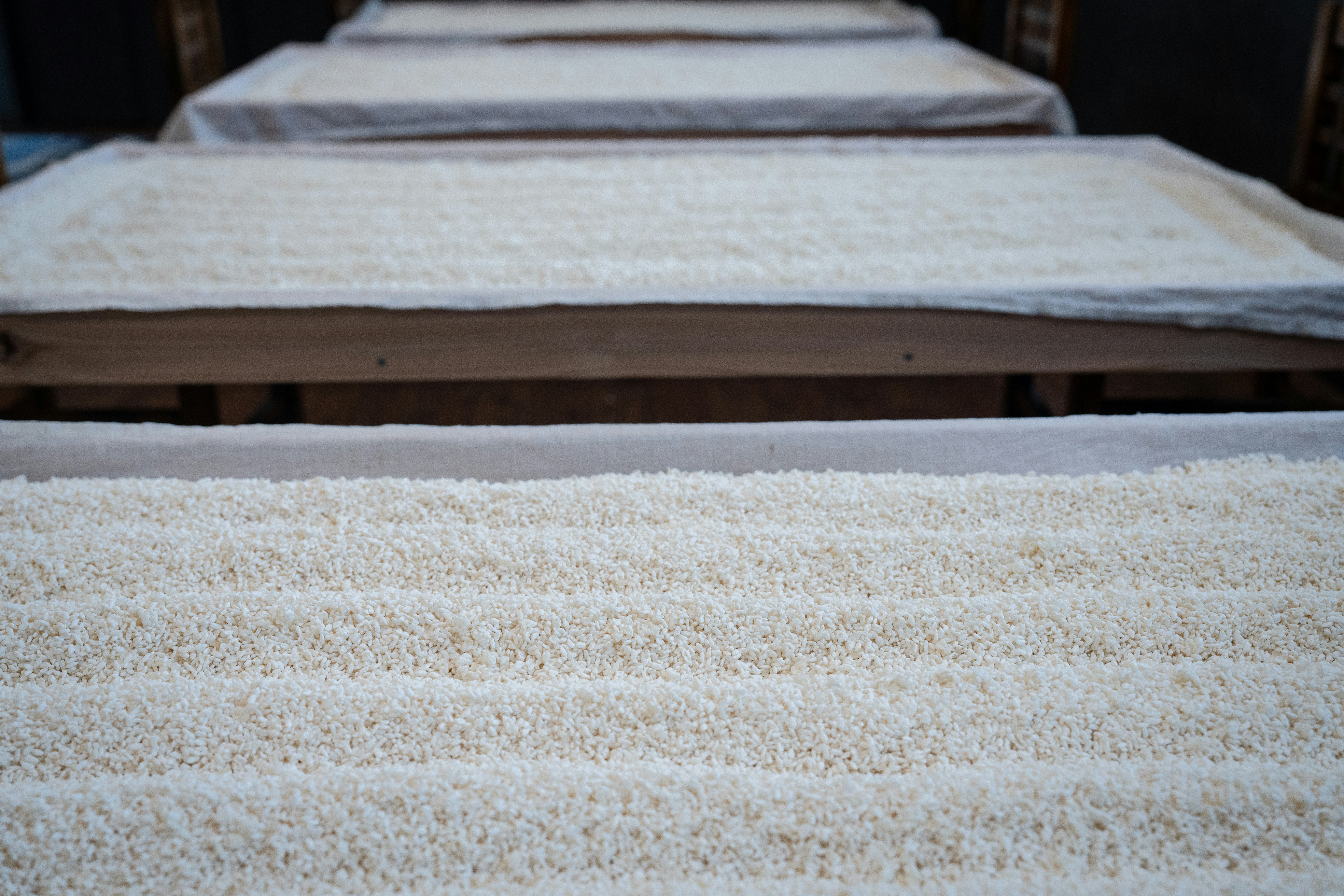Rows of Salt: A Carpenter’s Table Texture Across Timeless Linen