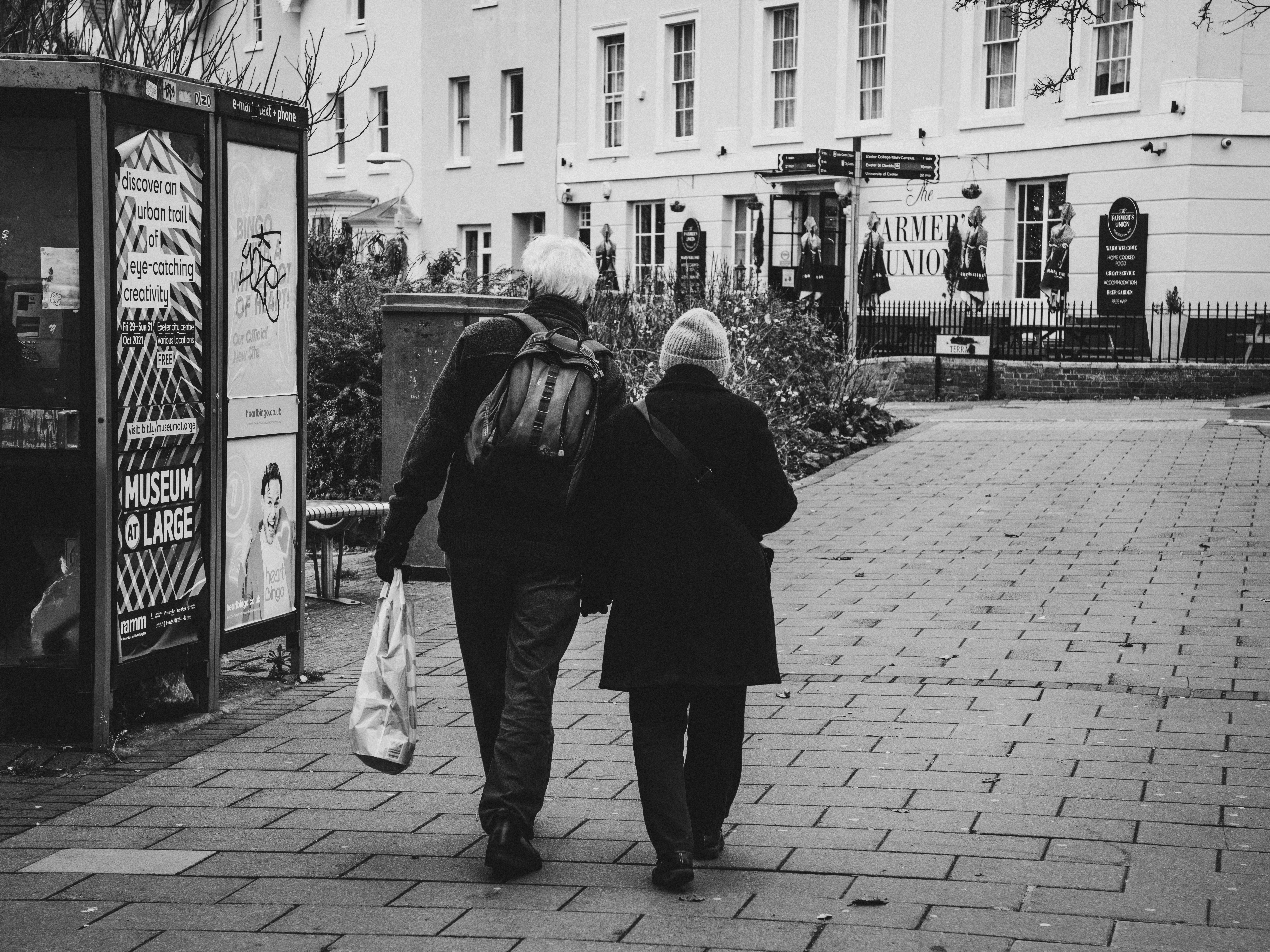 Old Couple on a Quiet City Walk