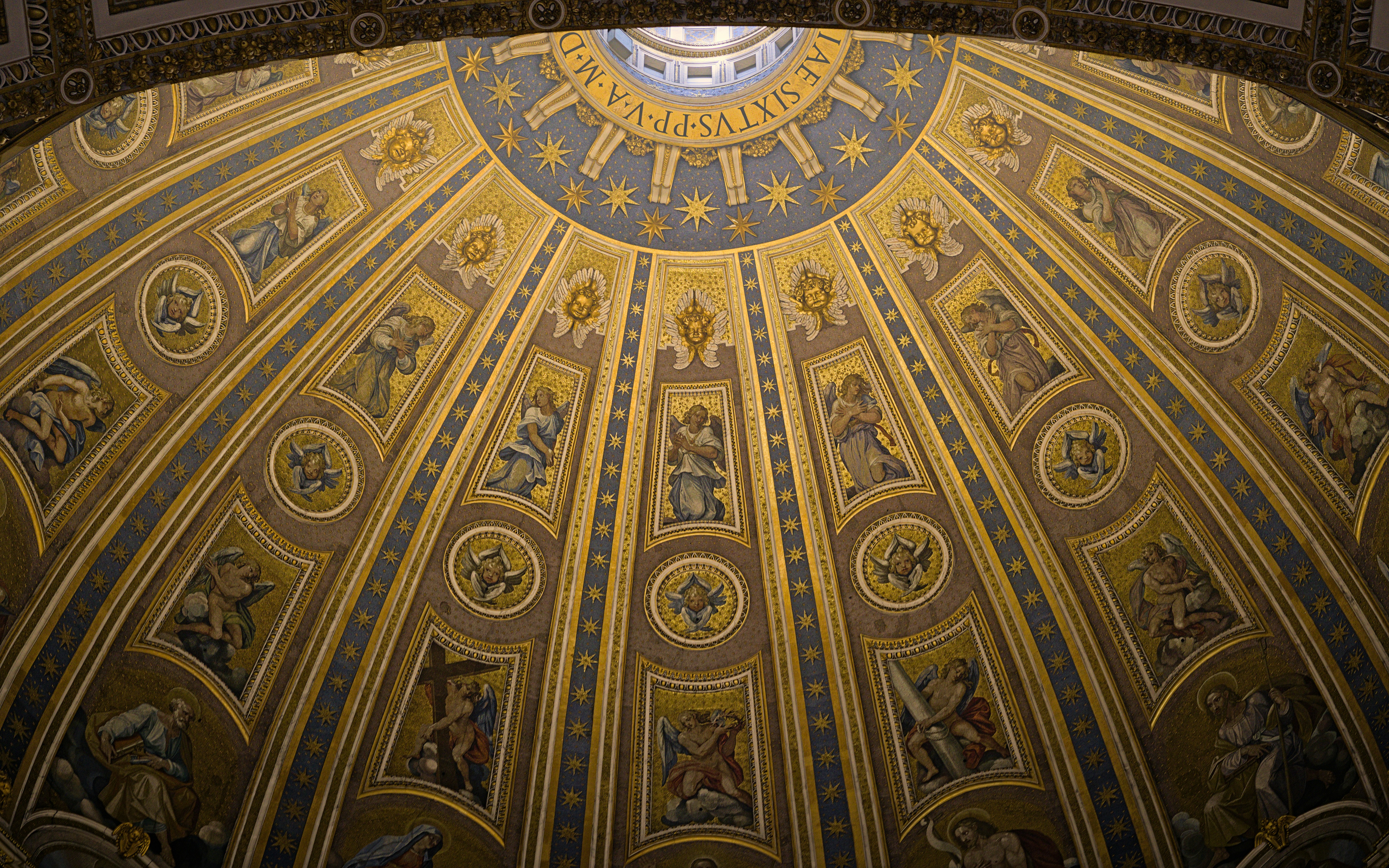 Gold Constellations: Interwoven Icons of the Cathedral Dome