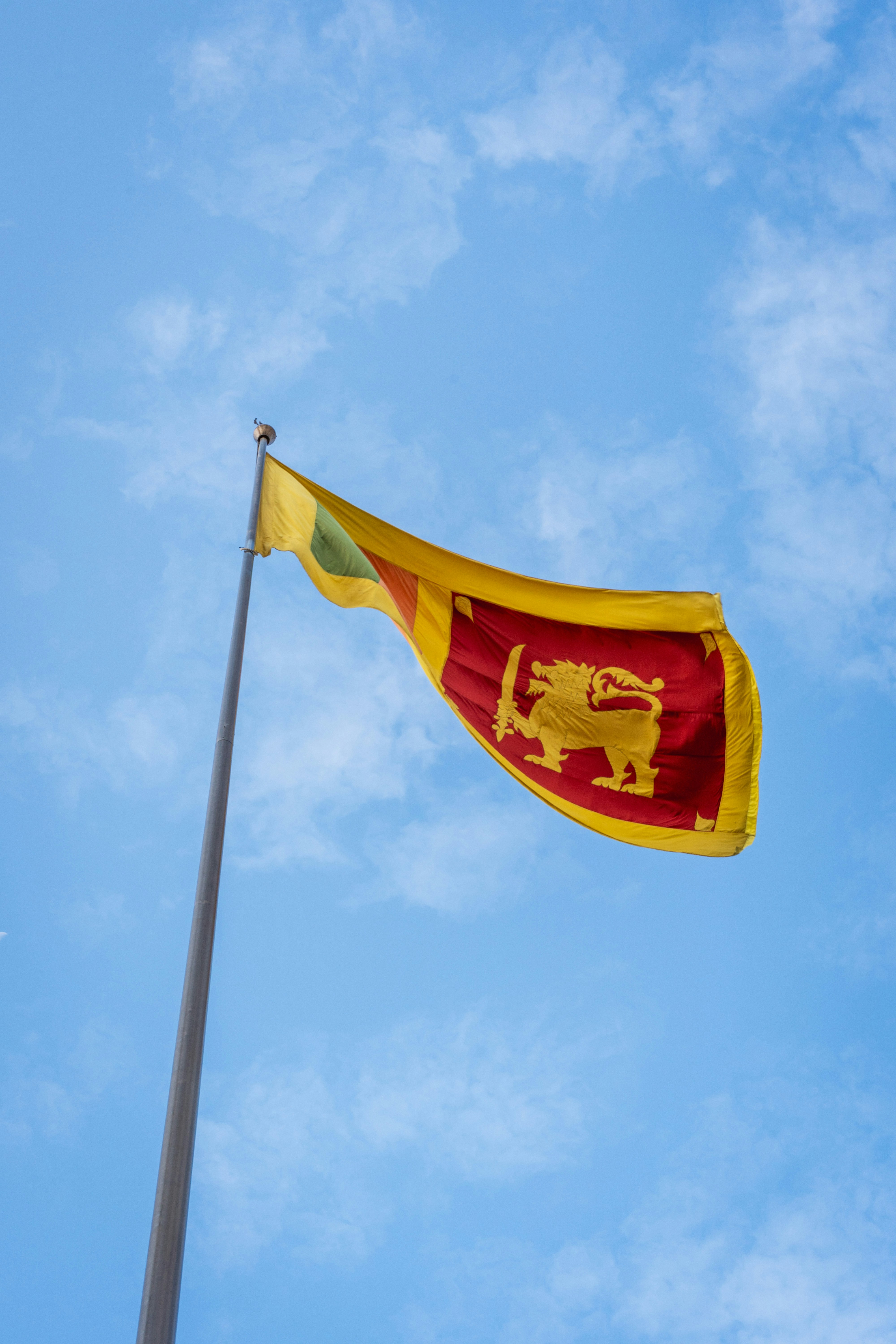 Golden Banner Against a Sky of Blue