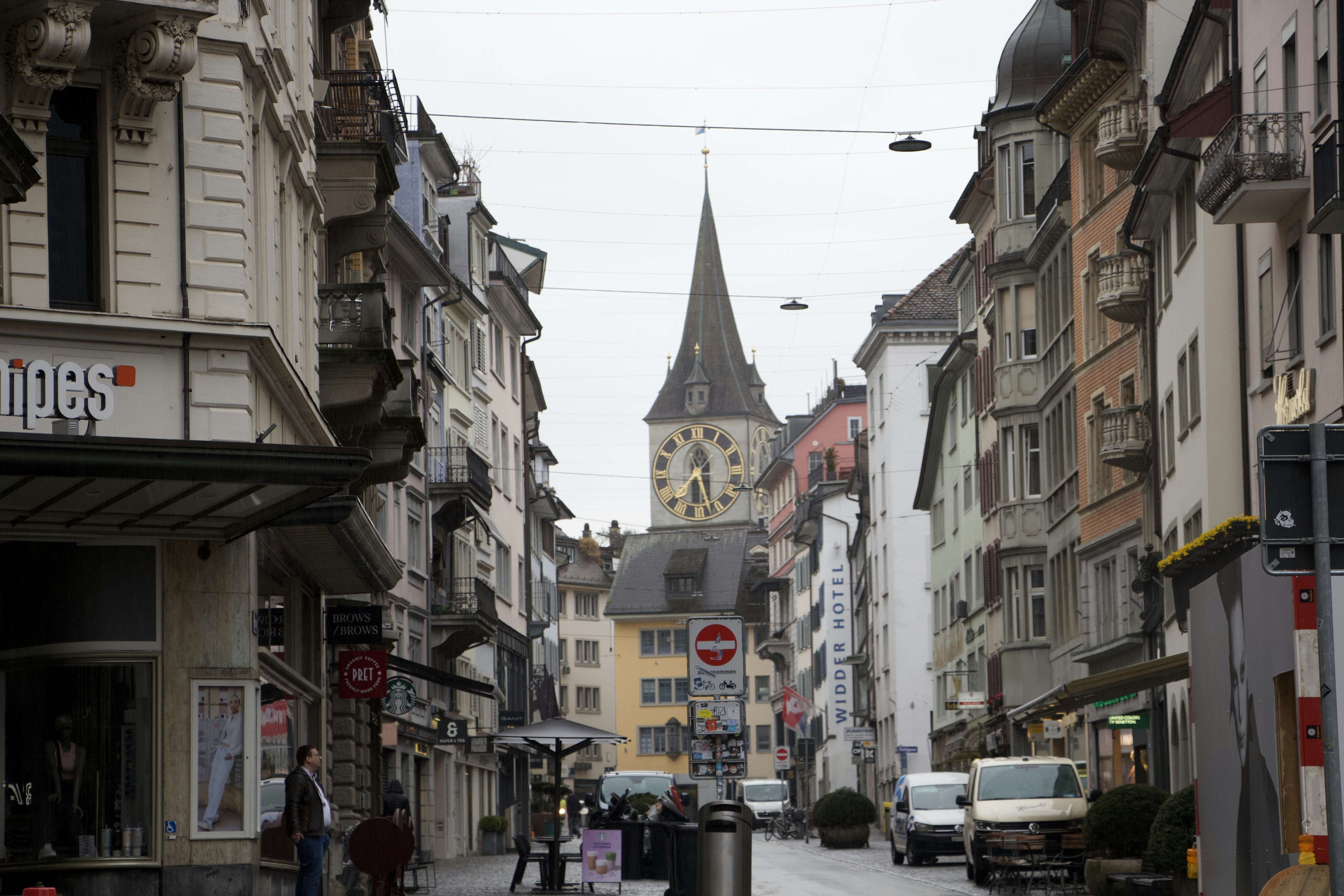 Clock Tower Corridor: A Street Perspective Toward a Historic Spire