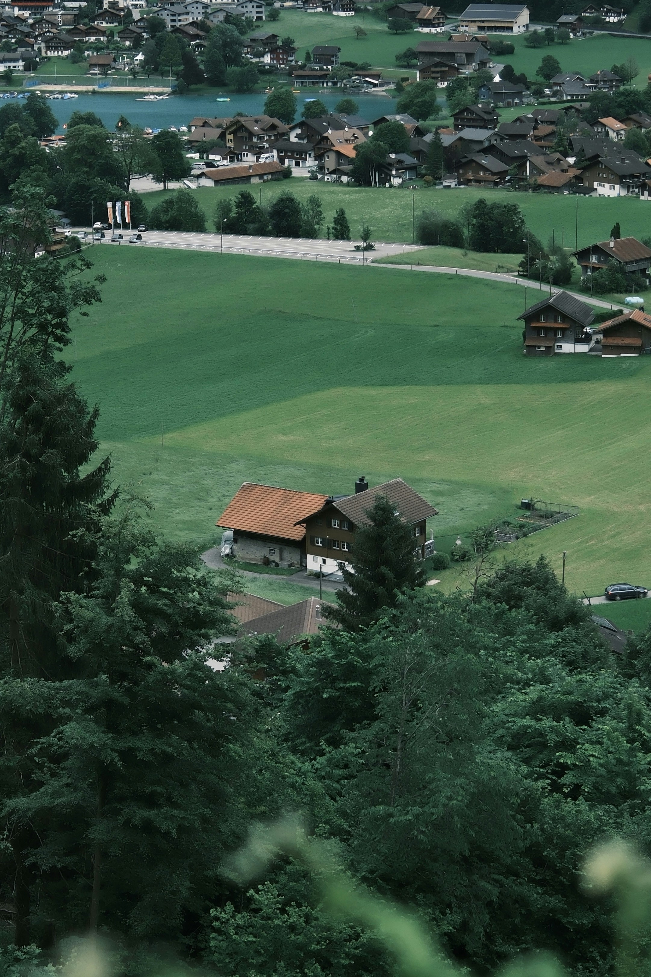 Patchwork Village Nestled in a Verdant Valley