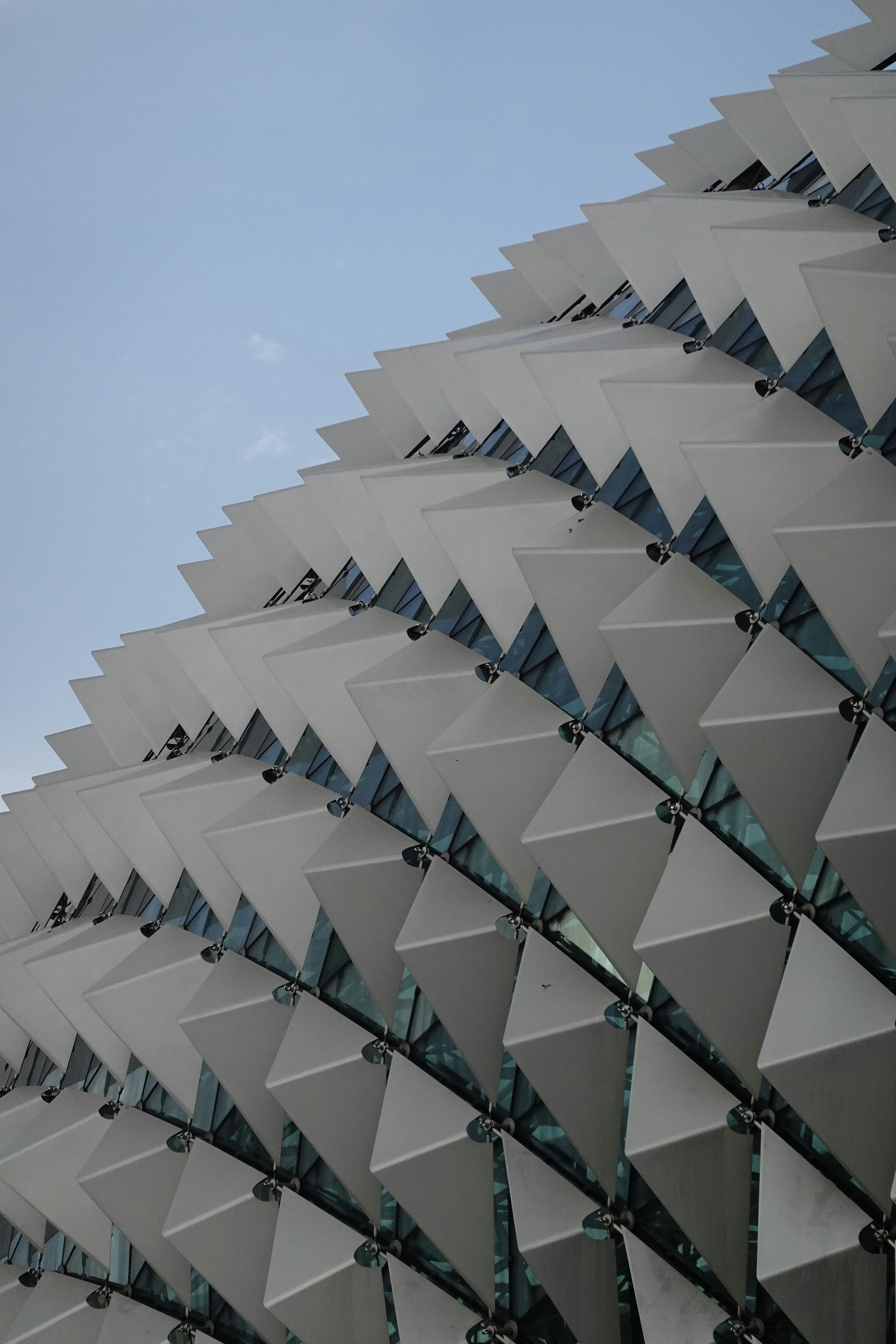 Geometric Facade in Sunset Light