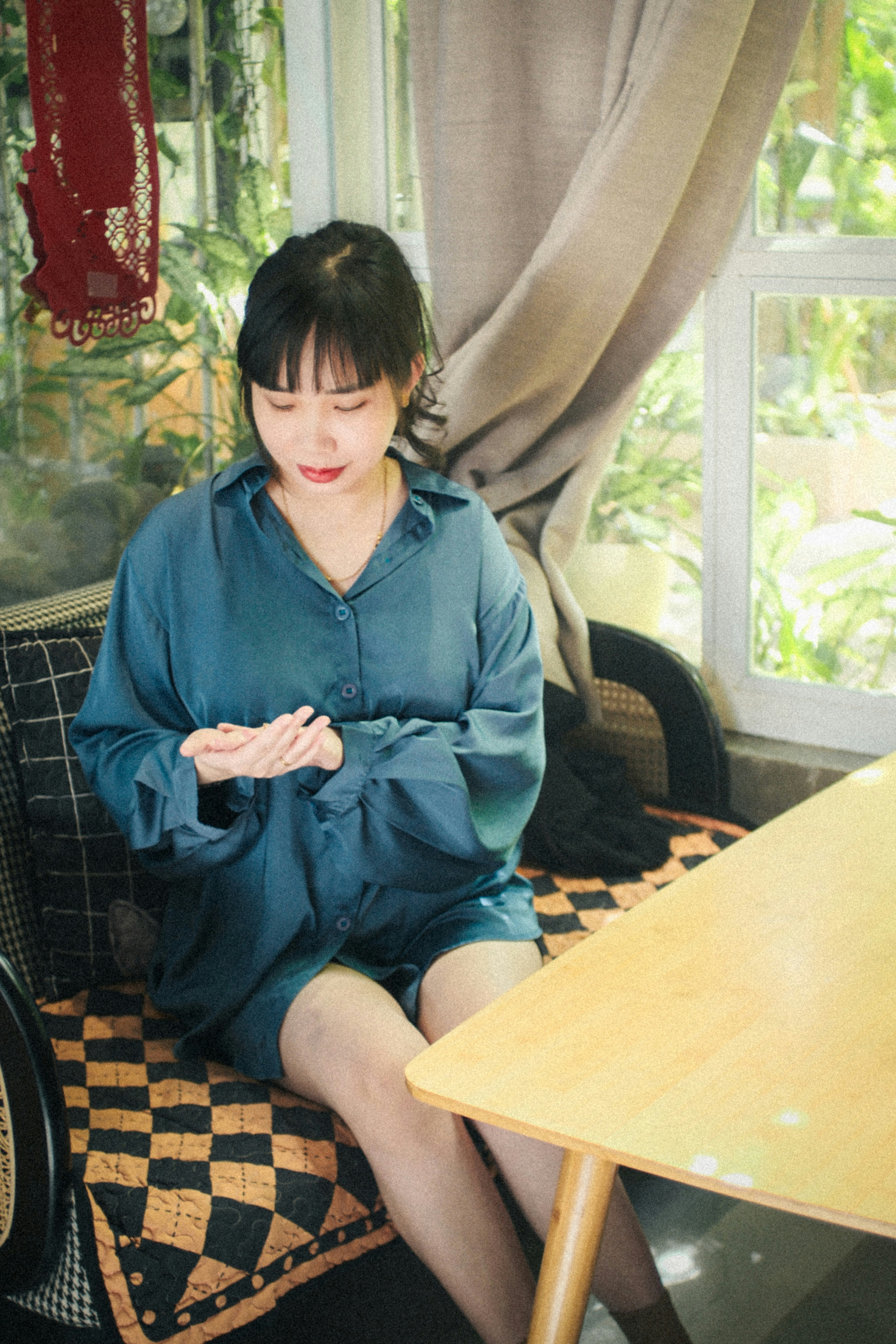 Blue Silk: A Quiet Moment at the Window