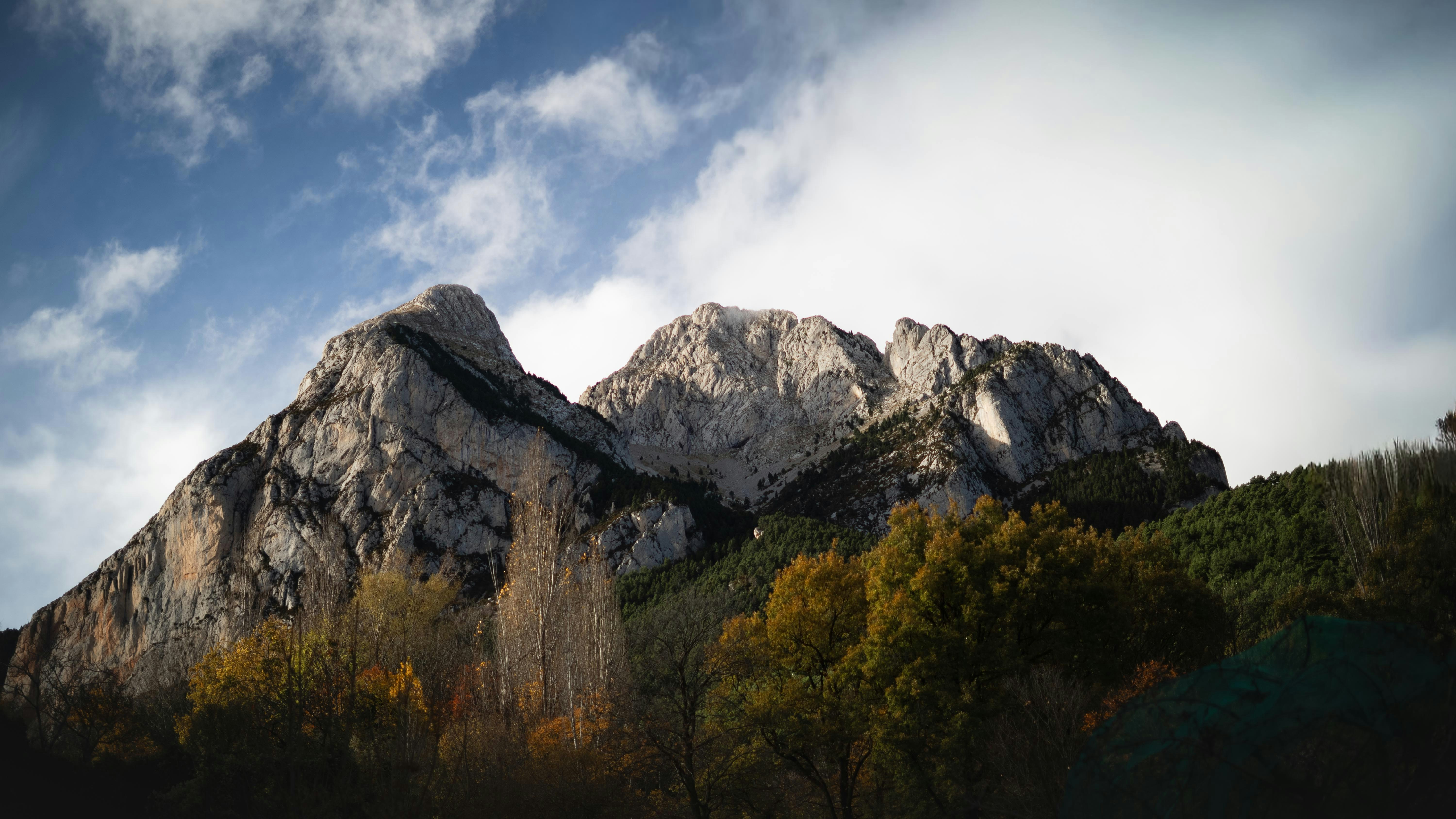 Rugged Peaks Against a Clouded Sky