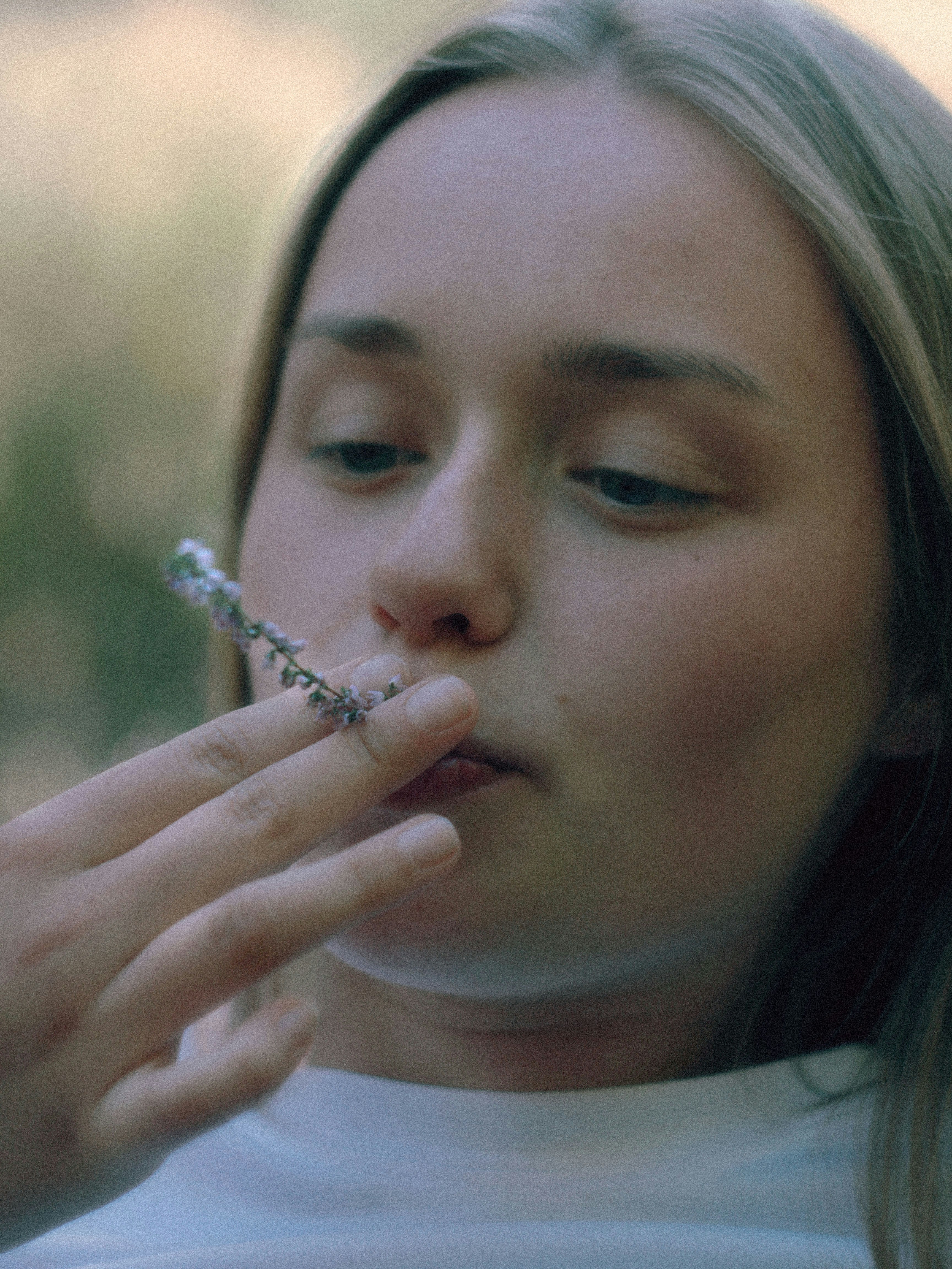 Gentle Botanicals: a quiet breath of lavender in a pale portrait