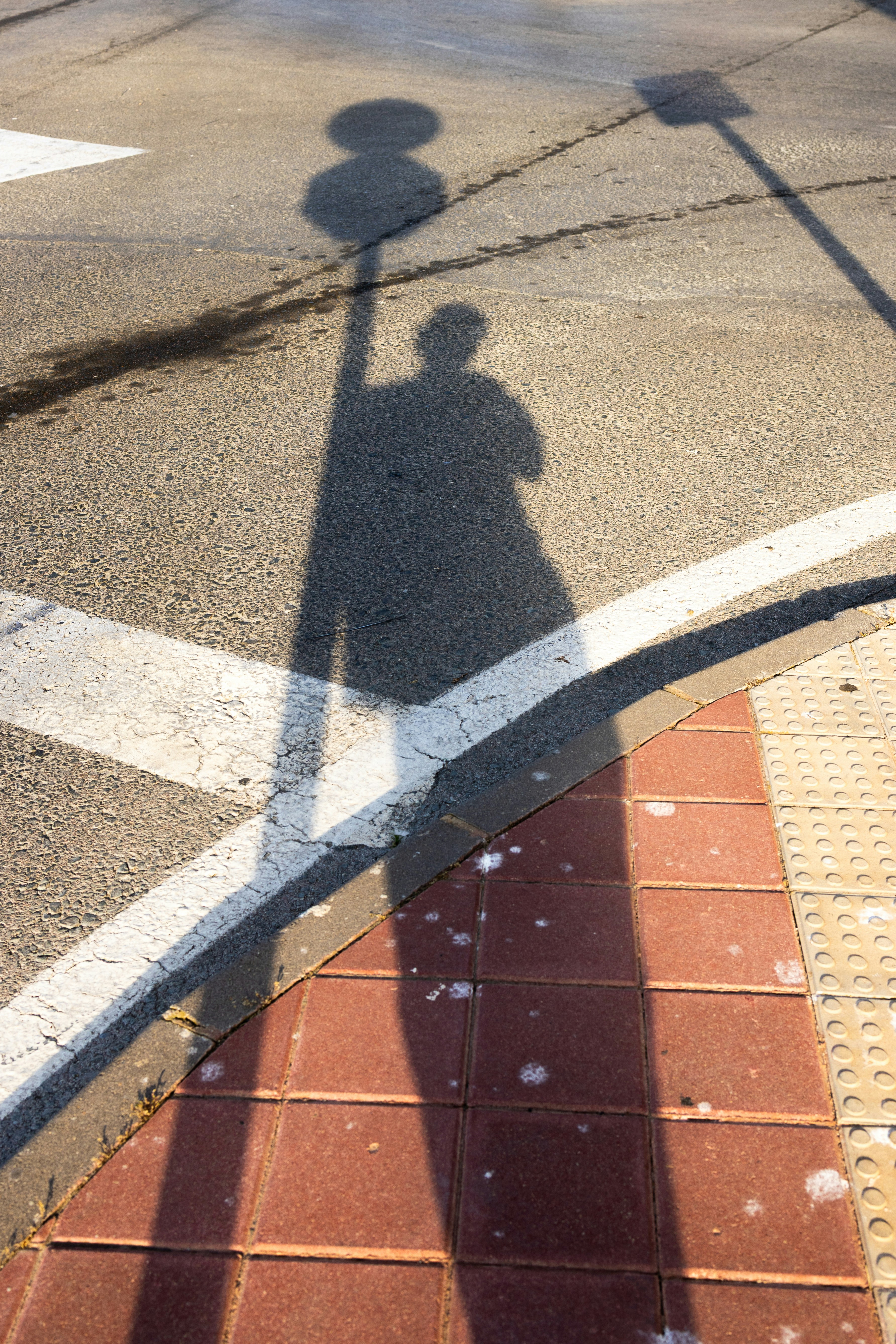 Shadow at the Corner: A Pedestrian’s Silhouette on the Urban Edge