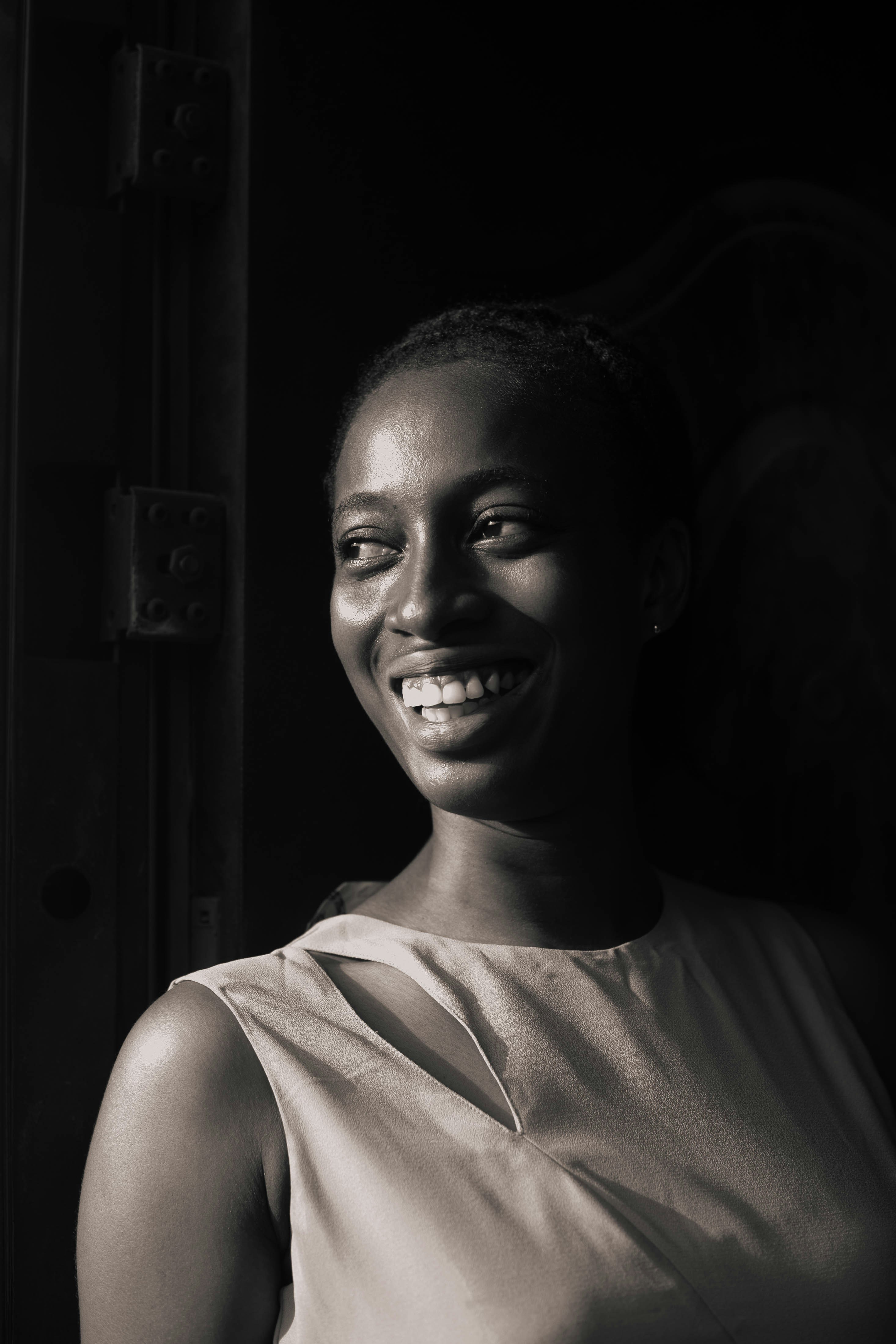 Laughing in Soft Light: Portrait of Confidence