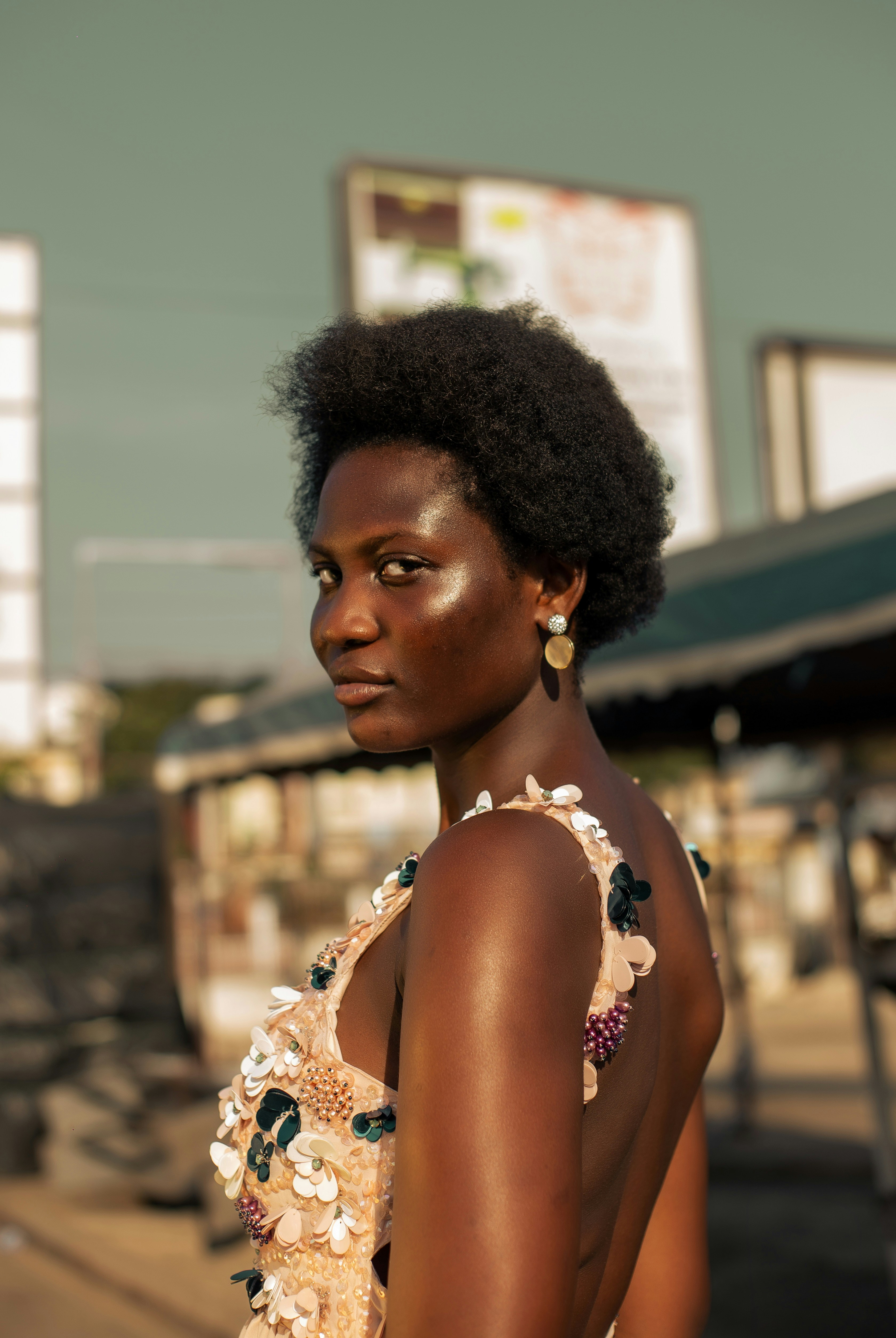 Elegant Confidence in Sunlit Street Attire