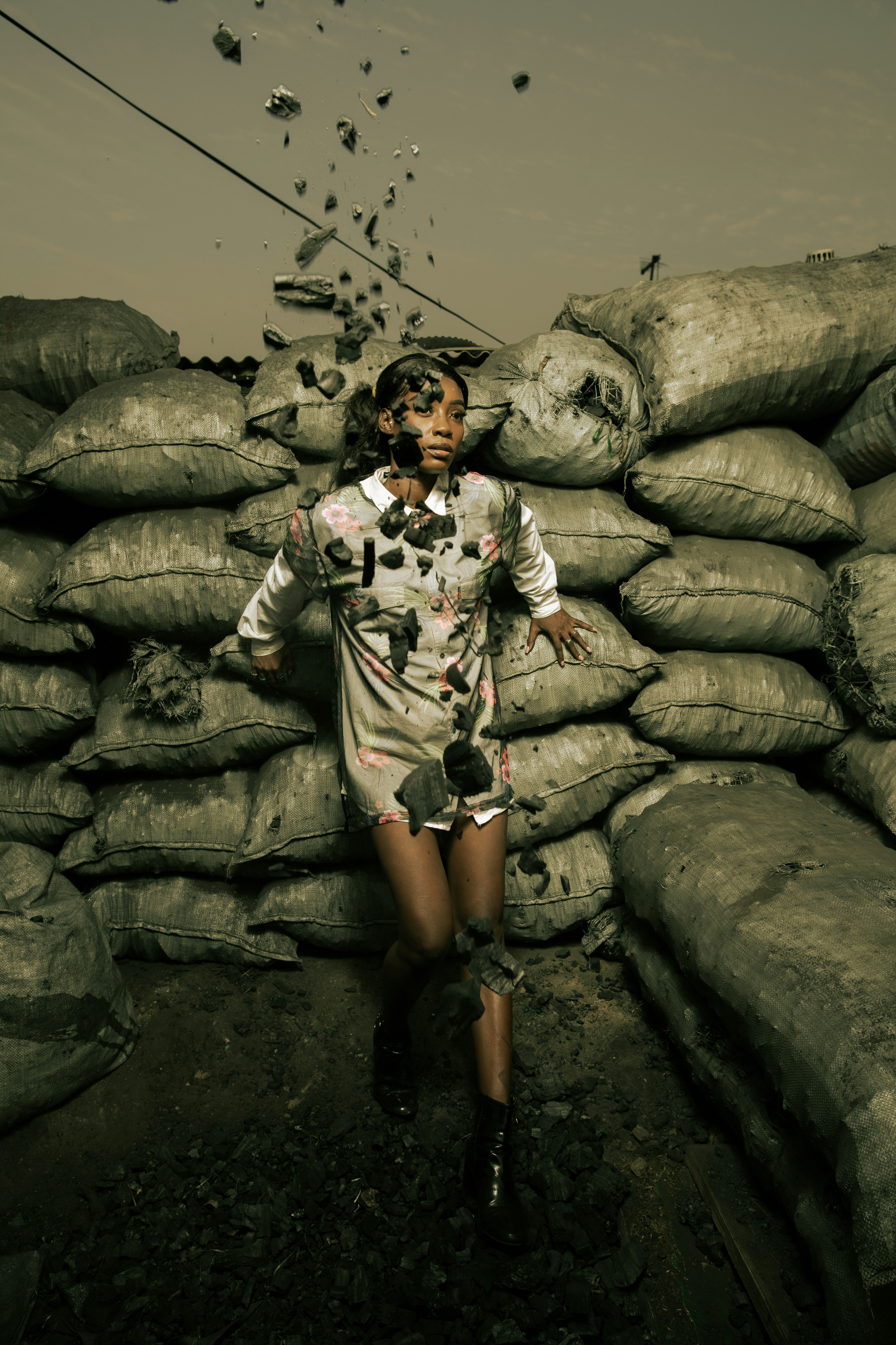 Confetti of Concrete: A Portrait Through Debris and Dust