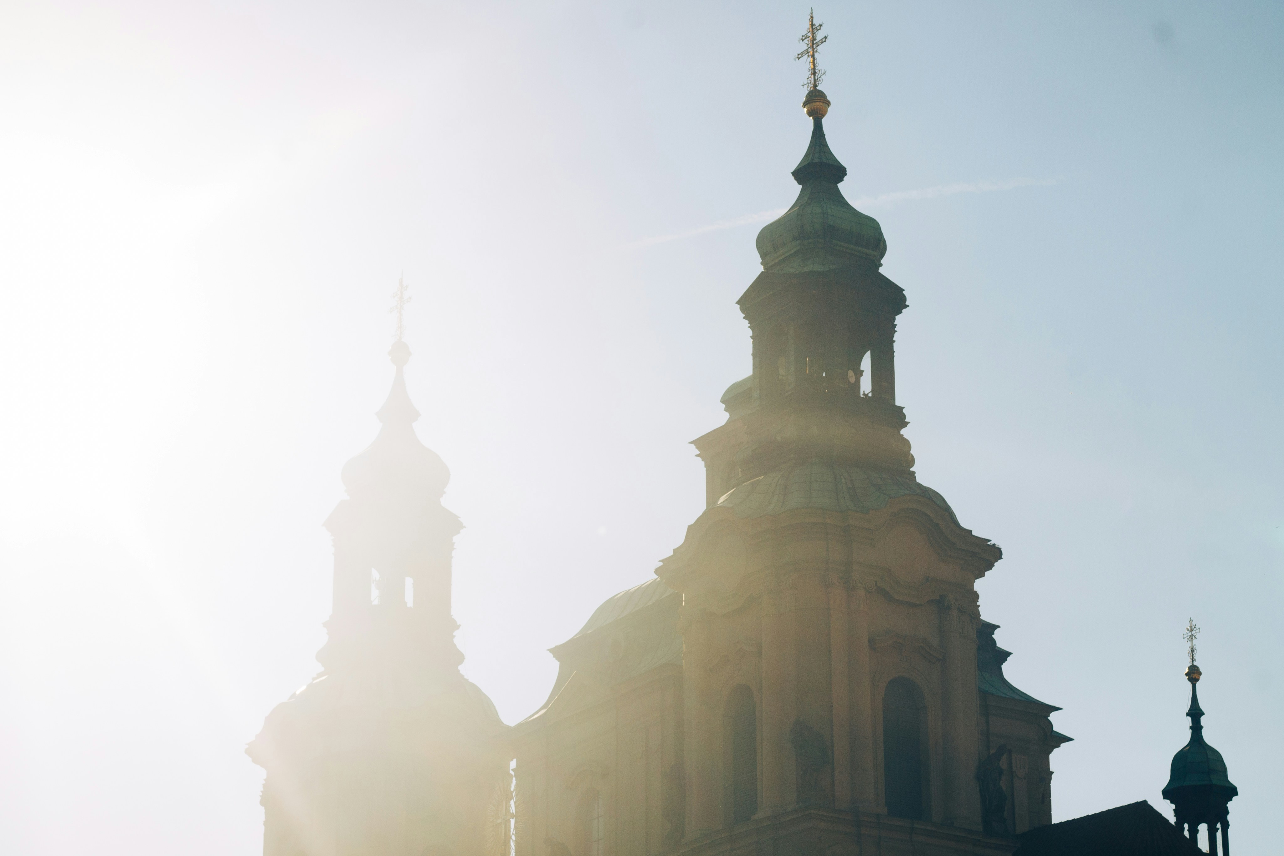 Sunlit Cathedral Silhouette at Dawn