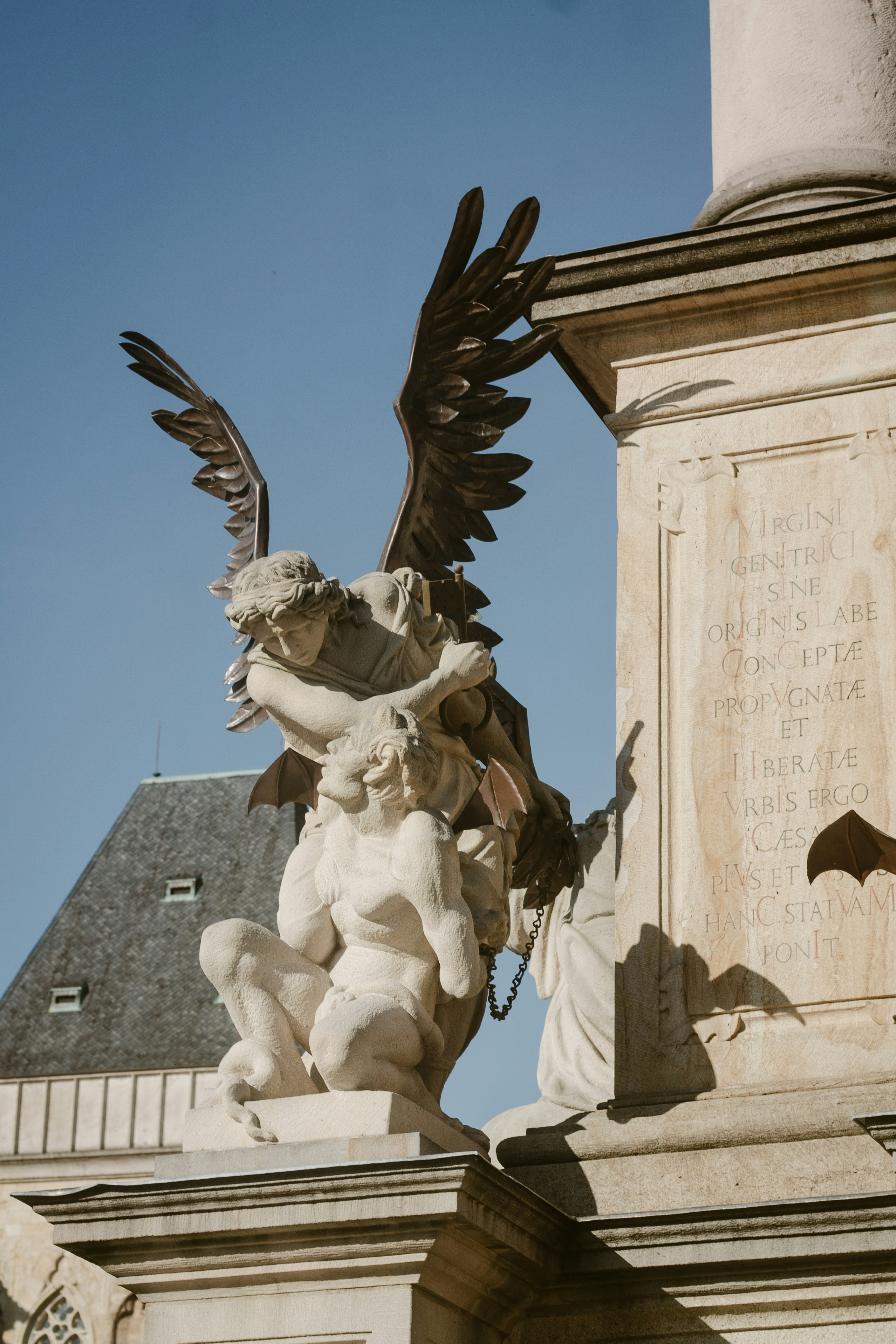 Winged Guardian Above the Marble Crest