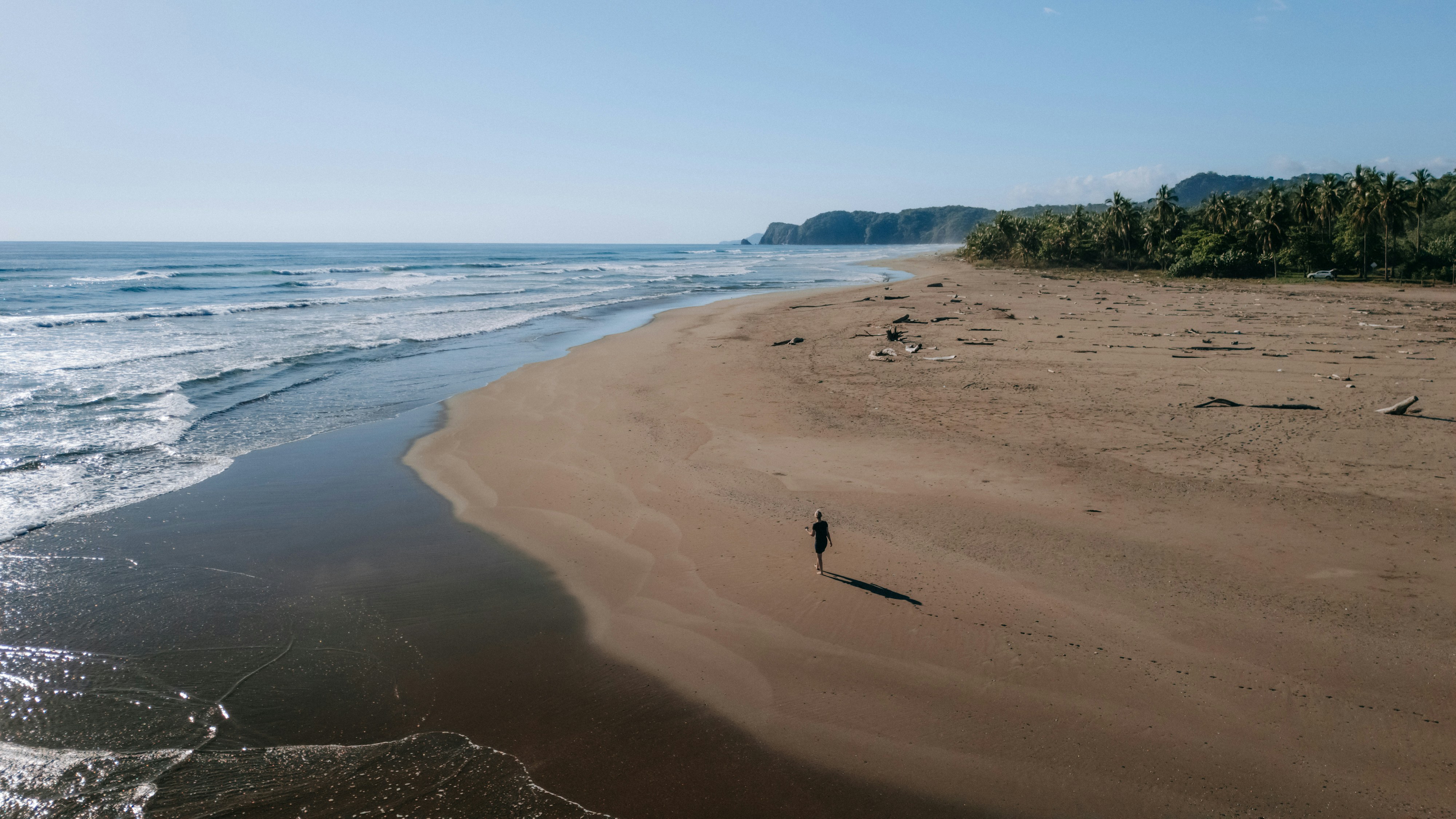 Lonely Wanderer on a Quiet Atlantic Beach