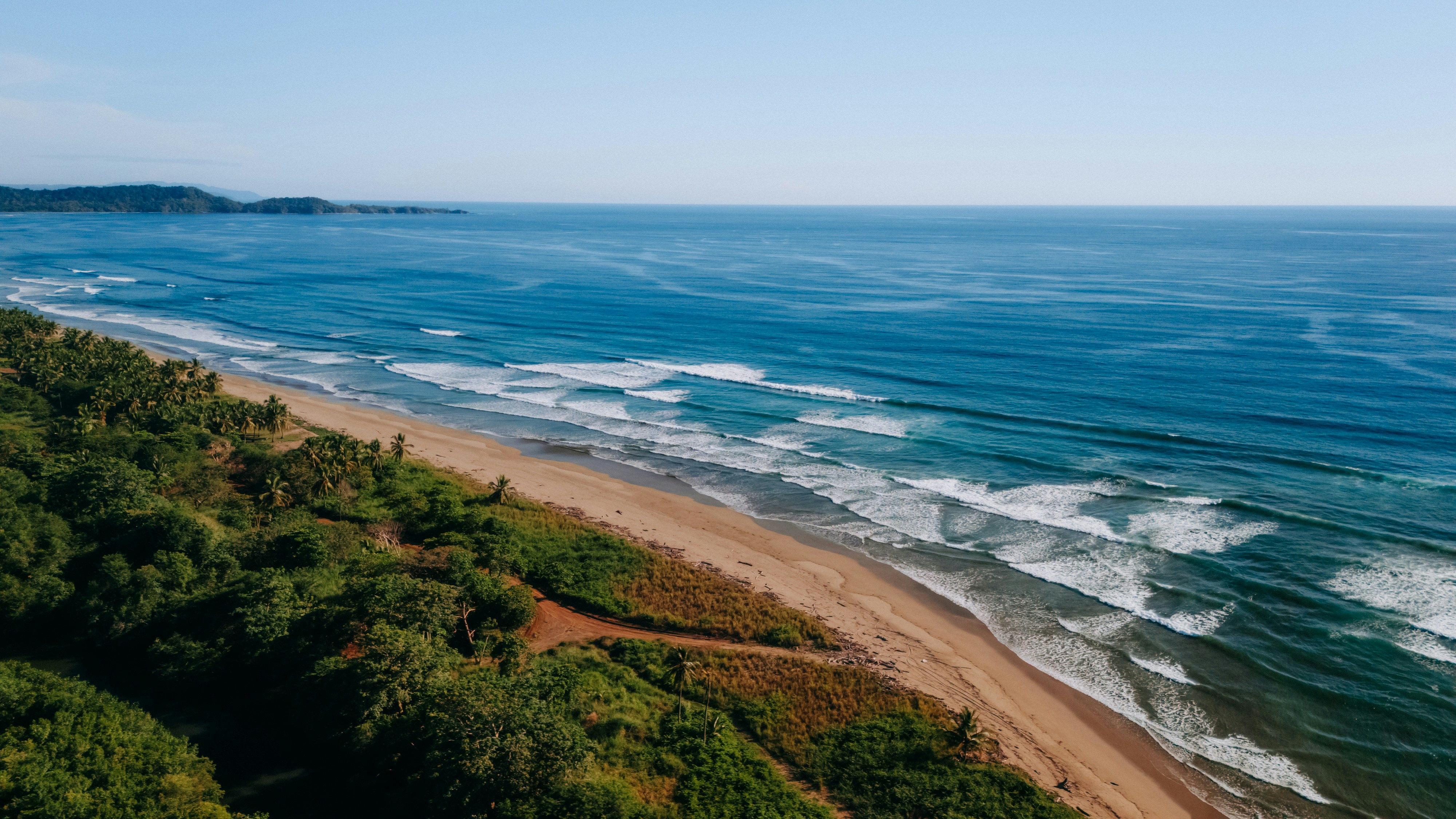 Coastal Ribbon: Forest, Beach, and Sea Meet atDawn