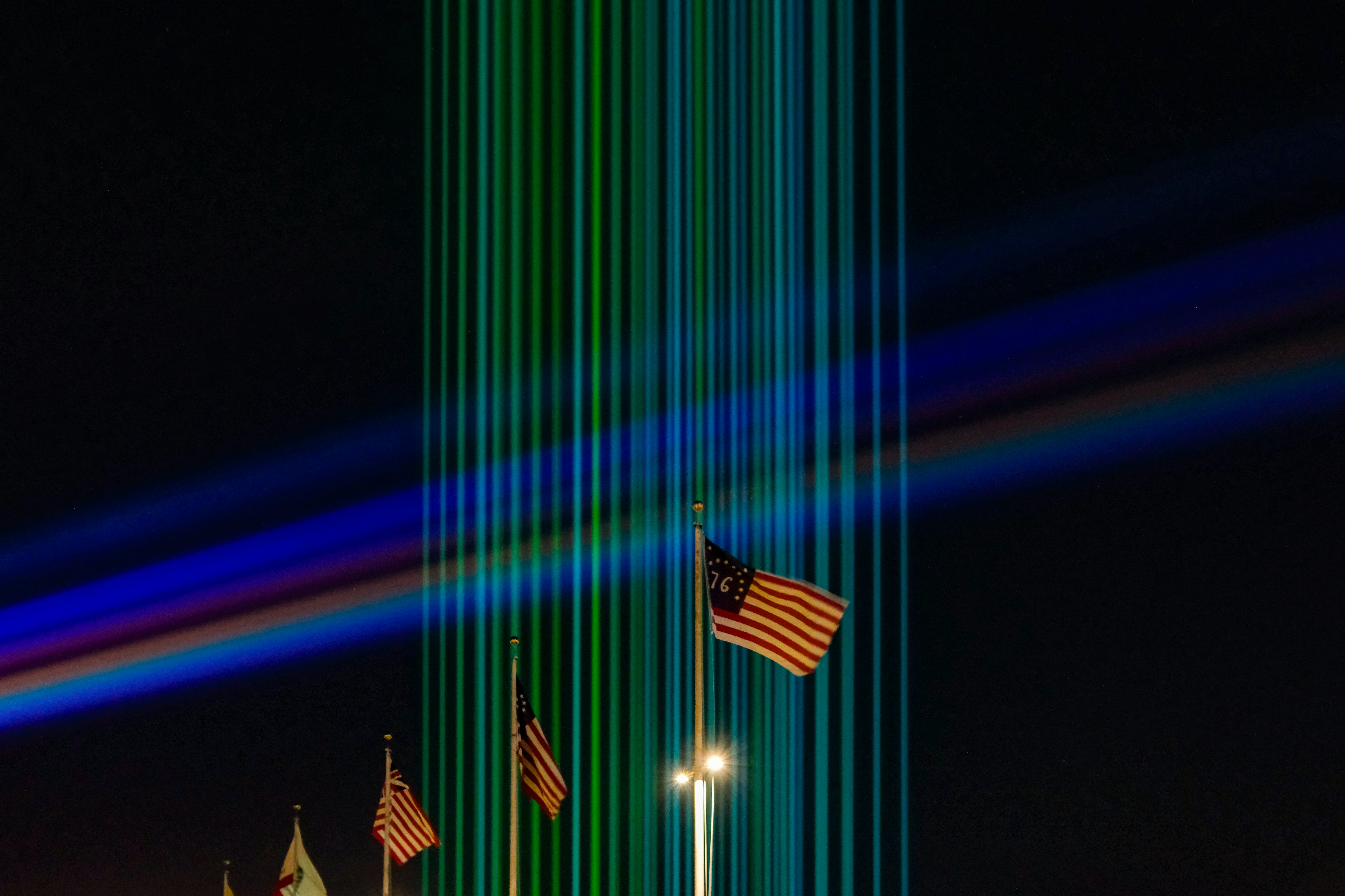 Night at the Flags: Echoes of Light and Color