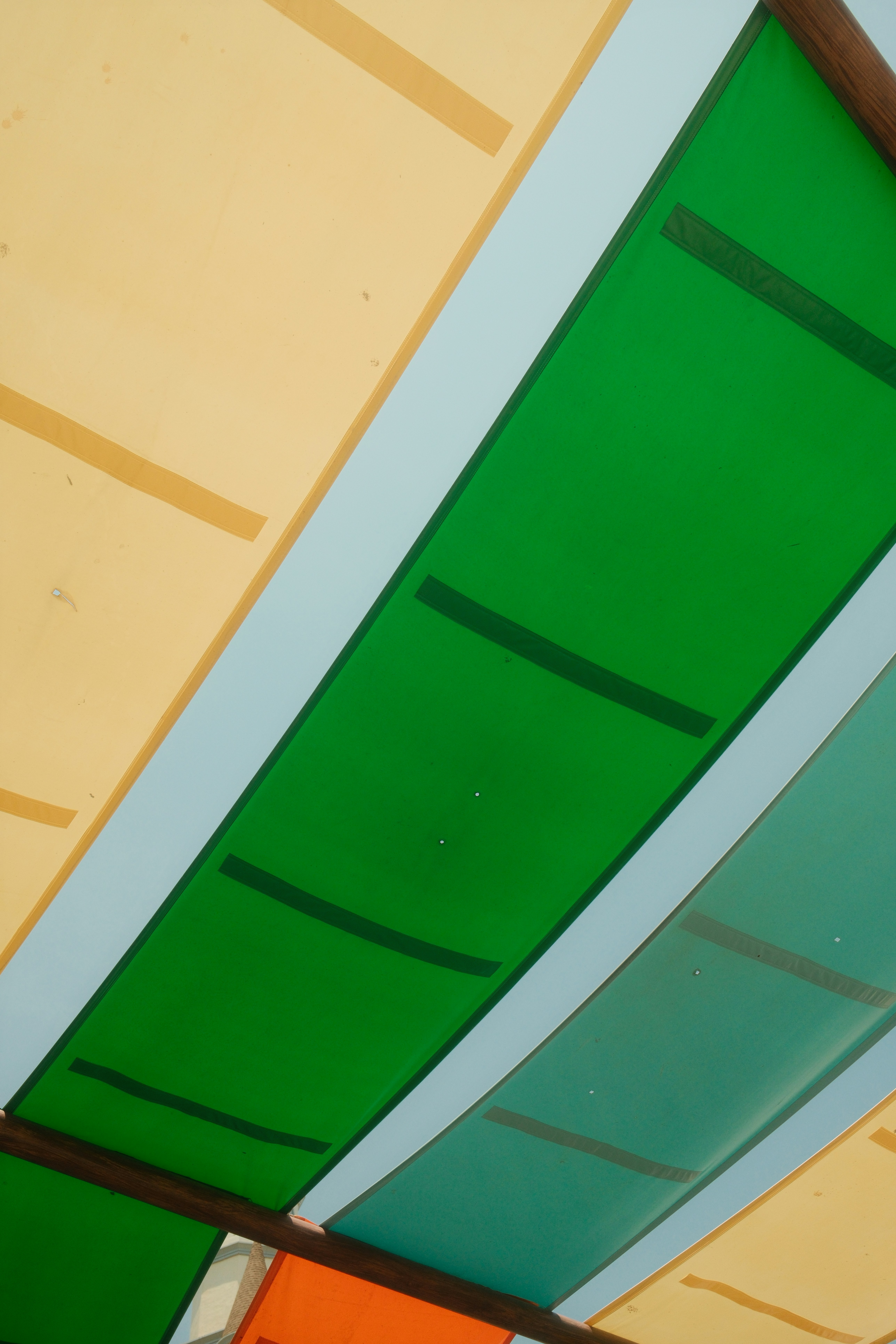 Diagonal Color Stripes: Abstract Light and Shadow Play