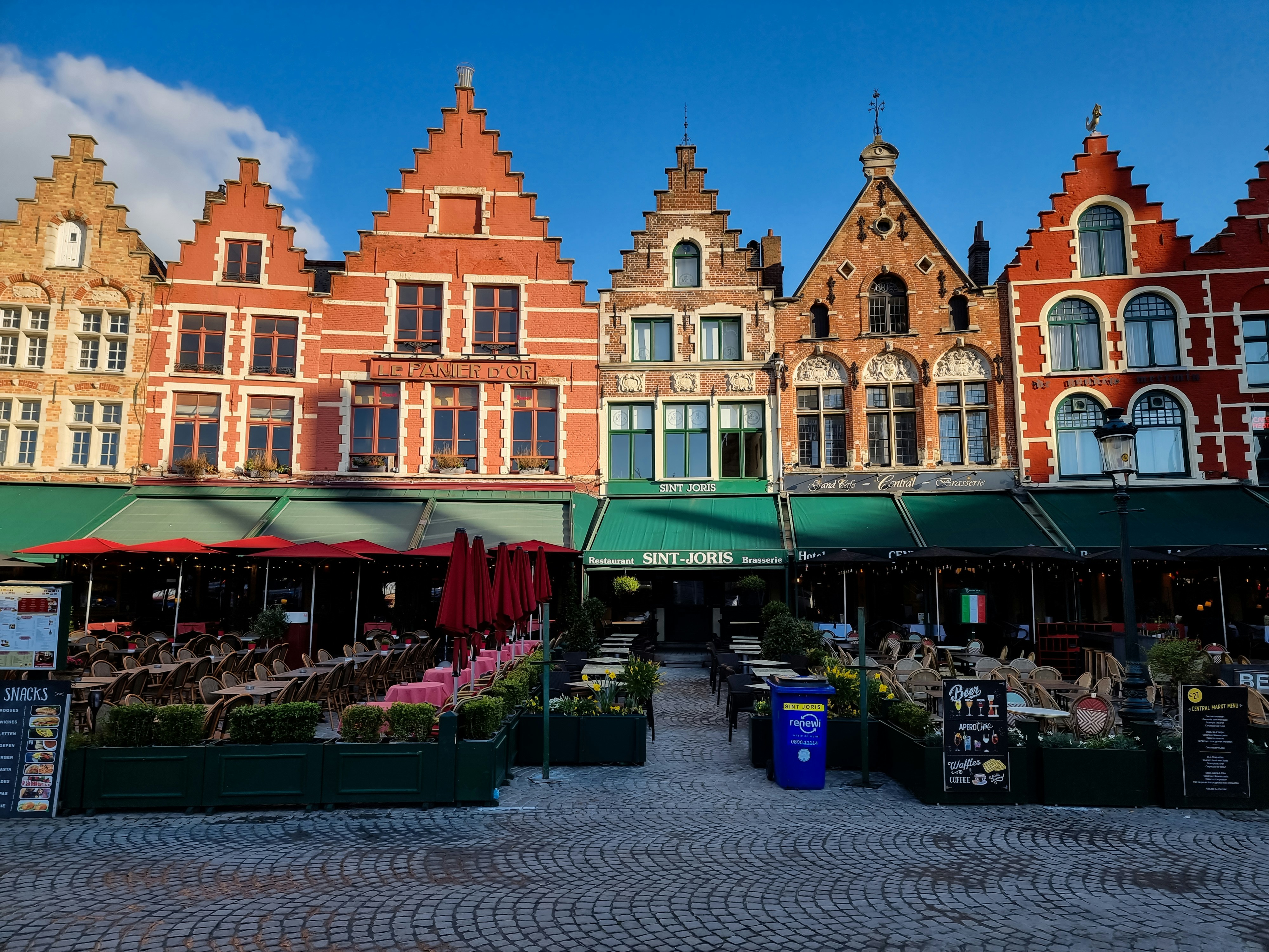 Colorful Flemish Facades Framing a Cobblestone Square