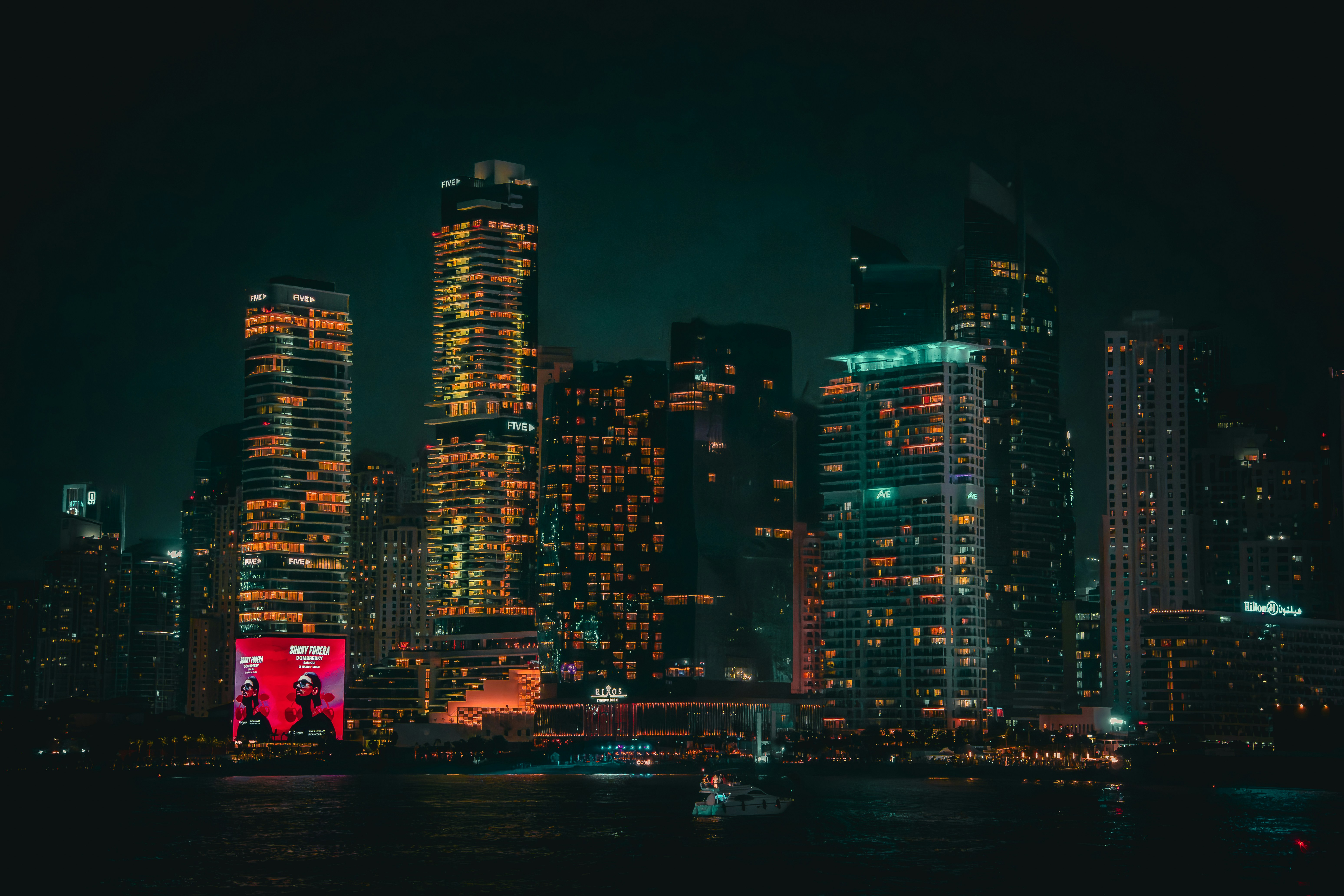 Neon Harbor at Midnight: A City That Never Rests