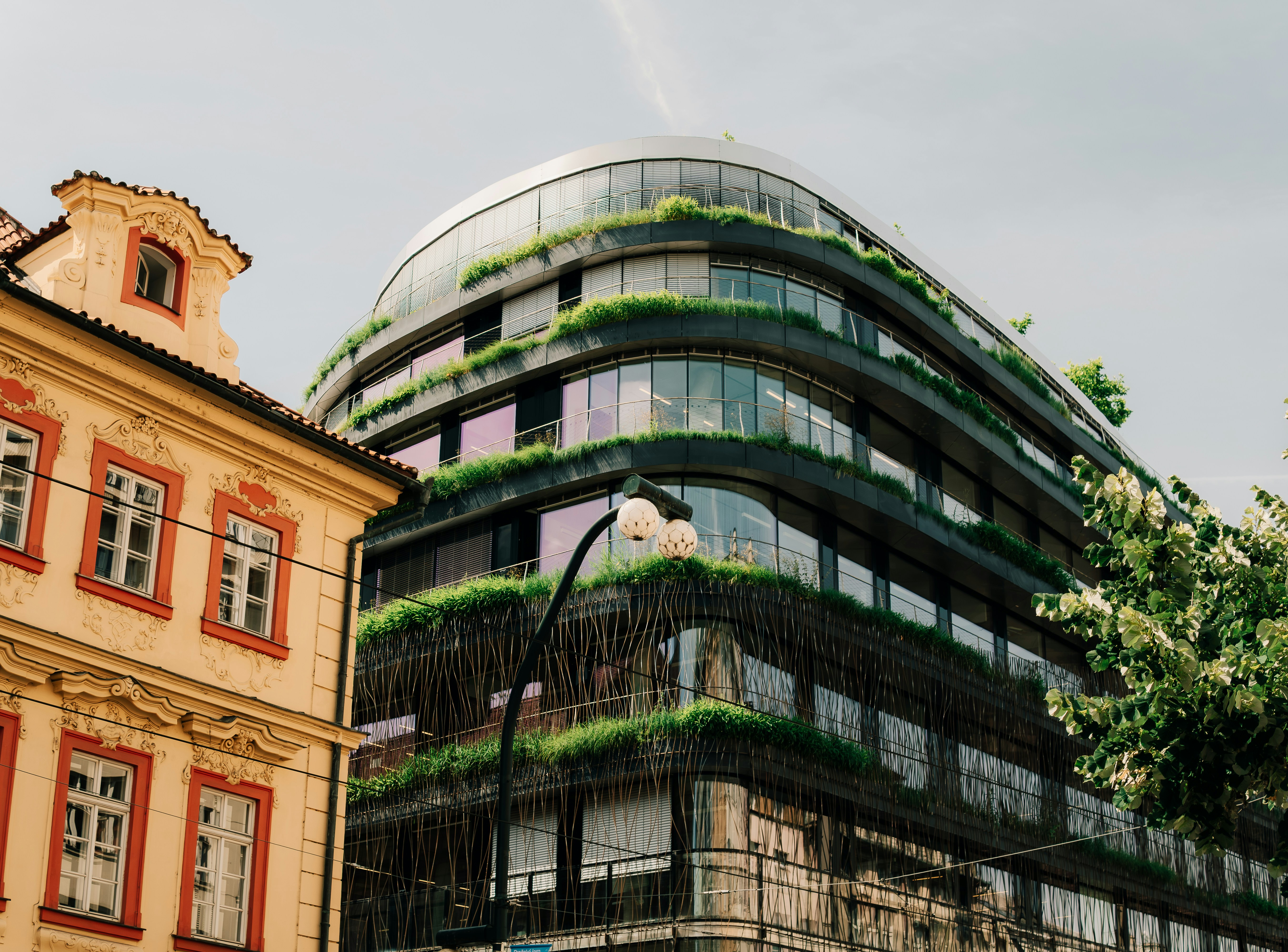 Curved Modernity Crowned by Verdant Balconies