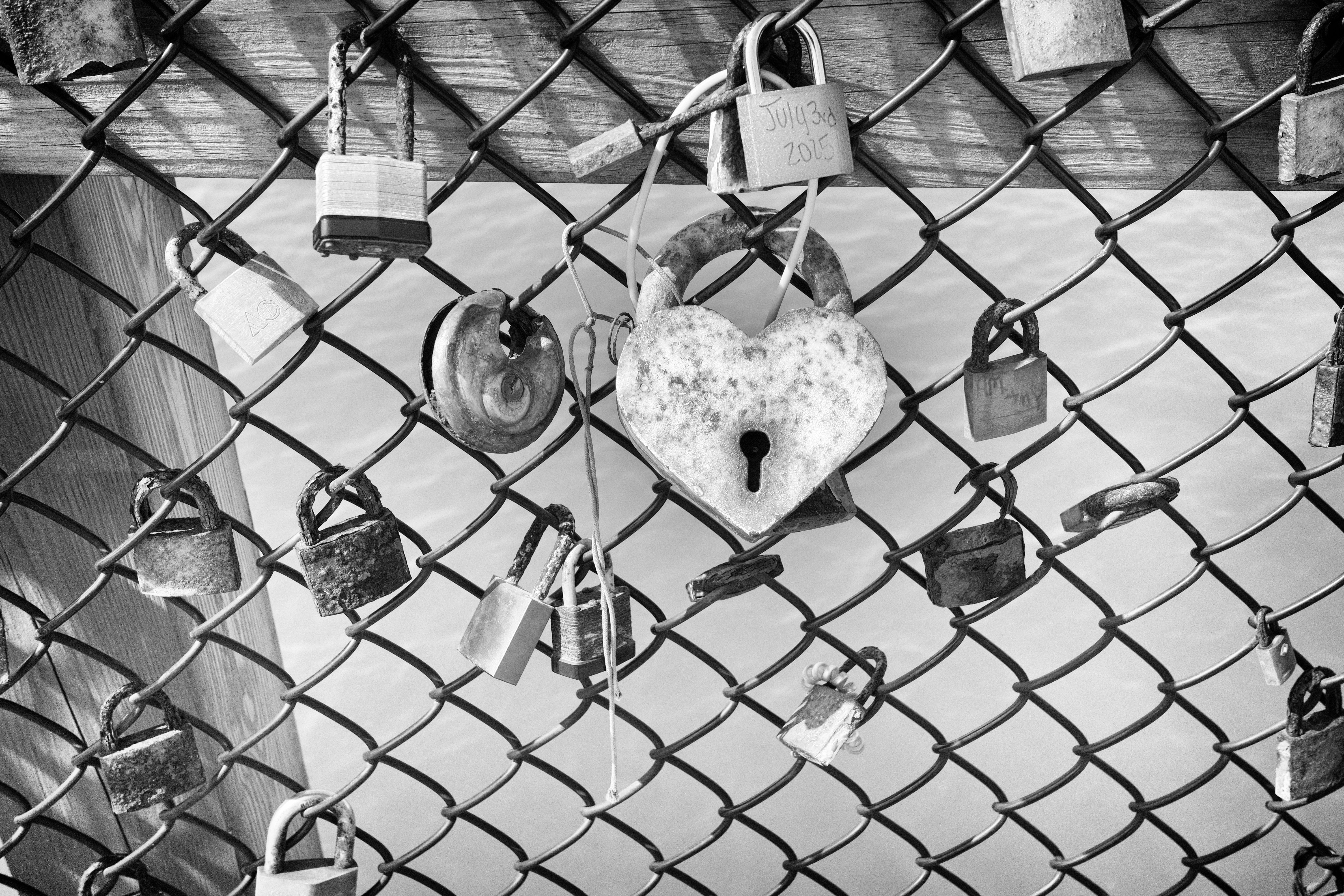 Heart Lock on a Chain: A Quiet Ode to Locks and Quiet Corners