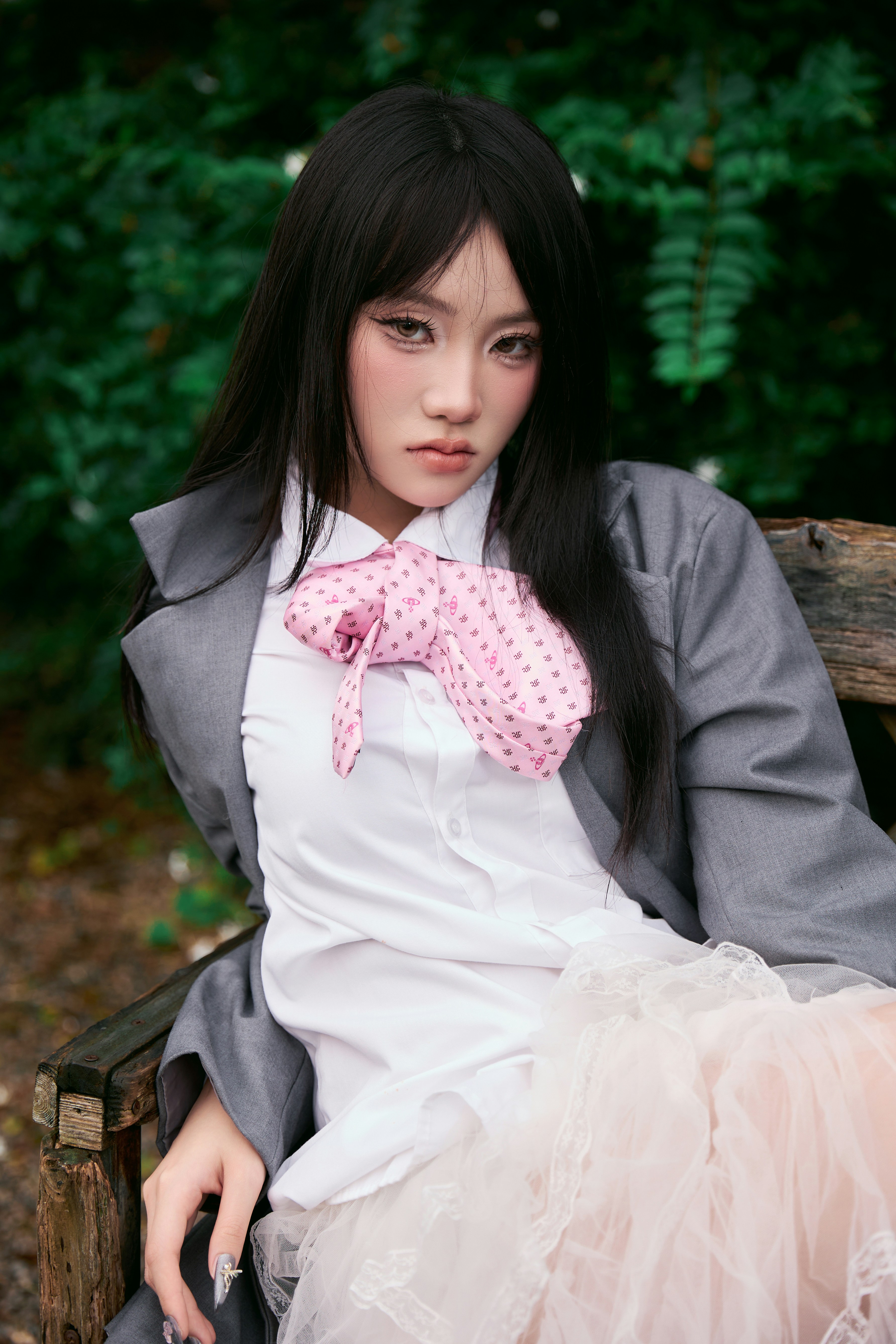 Quiet Portrait on a Wooden Bench