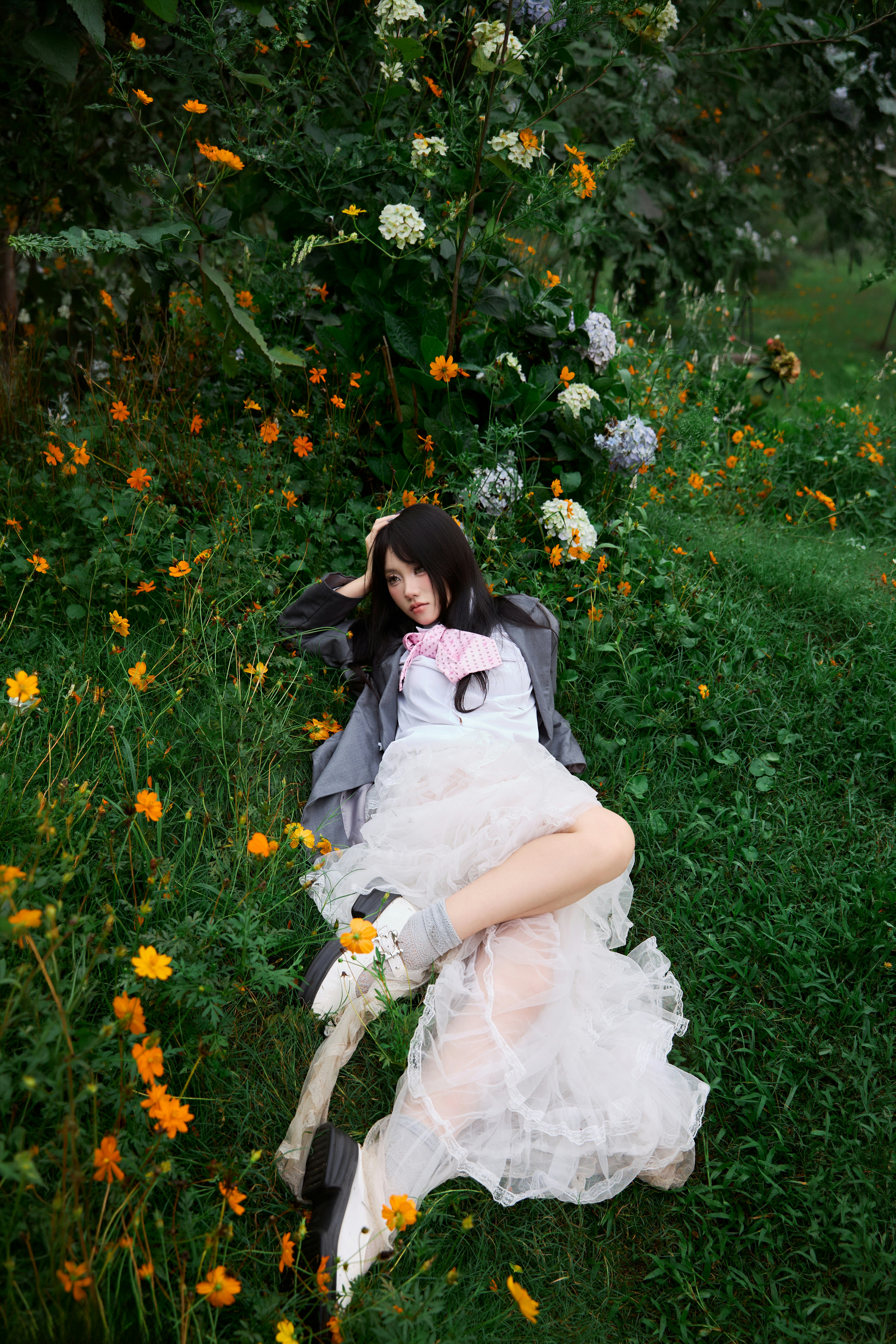 Dreamy Garden Reverie in White Lace