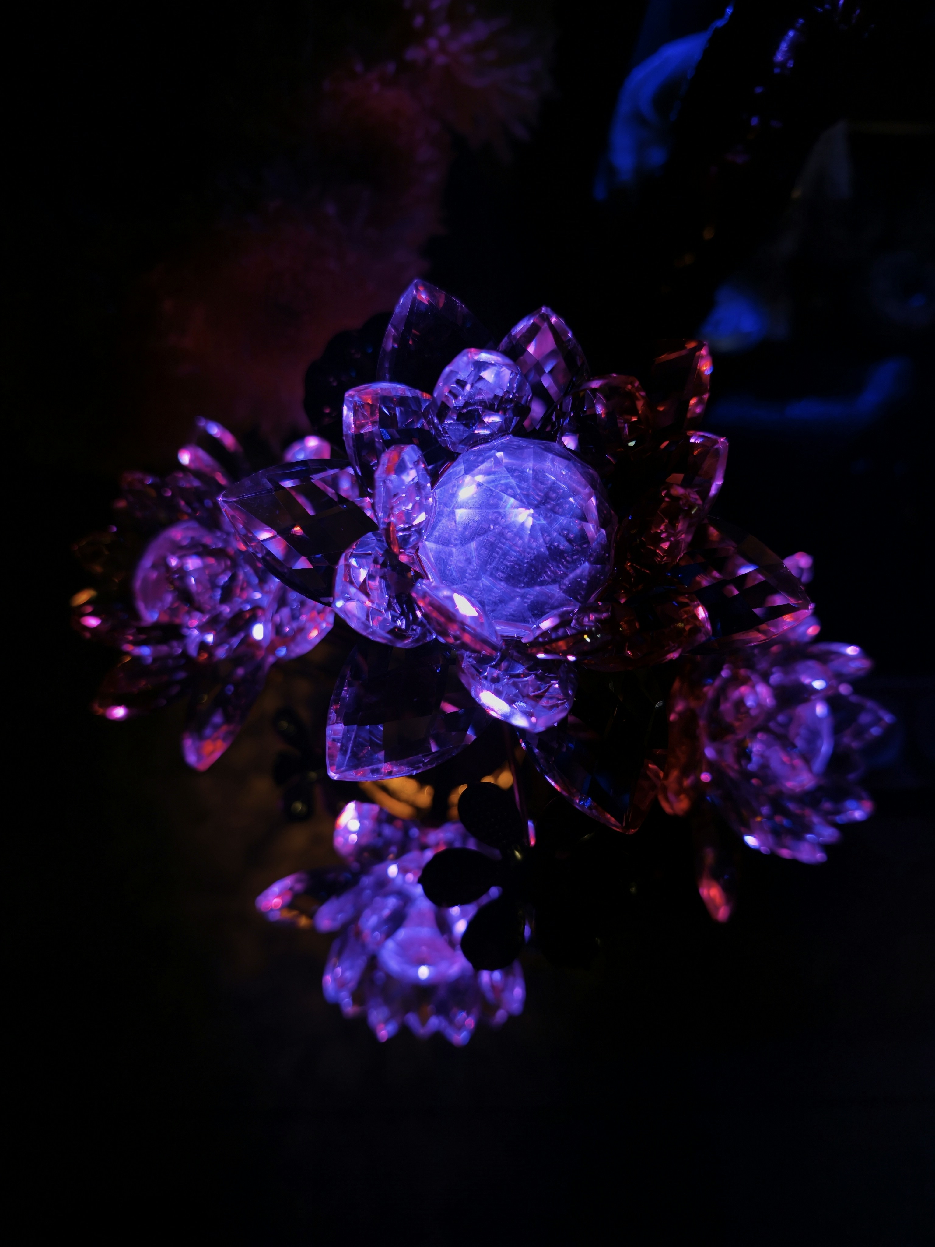 Neon Bloom: Crystalline Florals Under Night Veil
