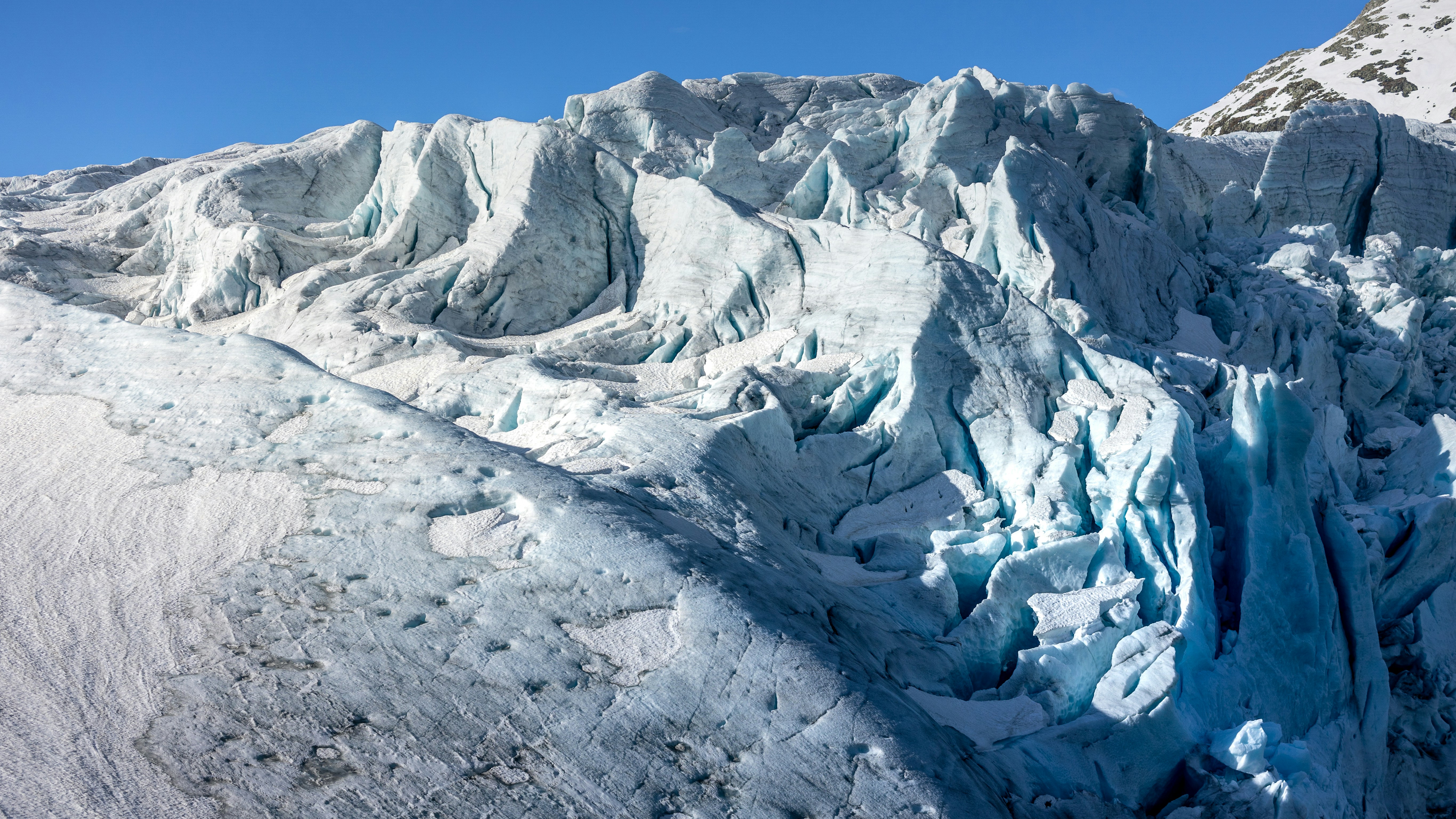 Glacial Cathedral: Sunlit Crevasses and Icefall Awe