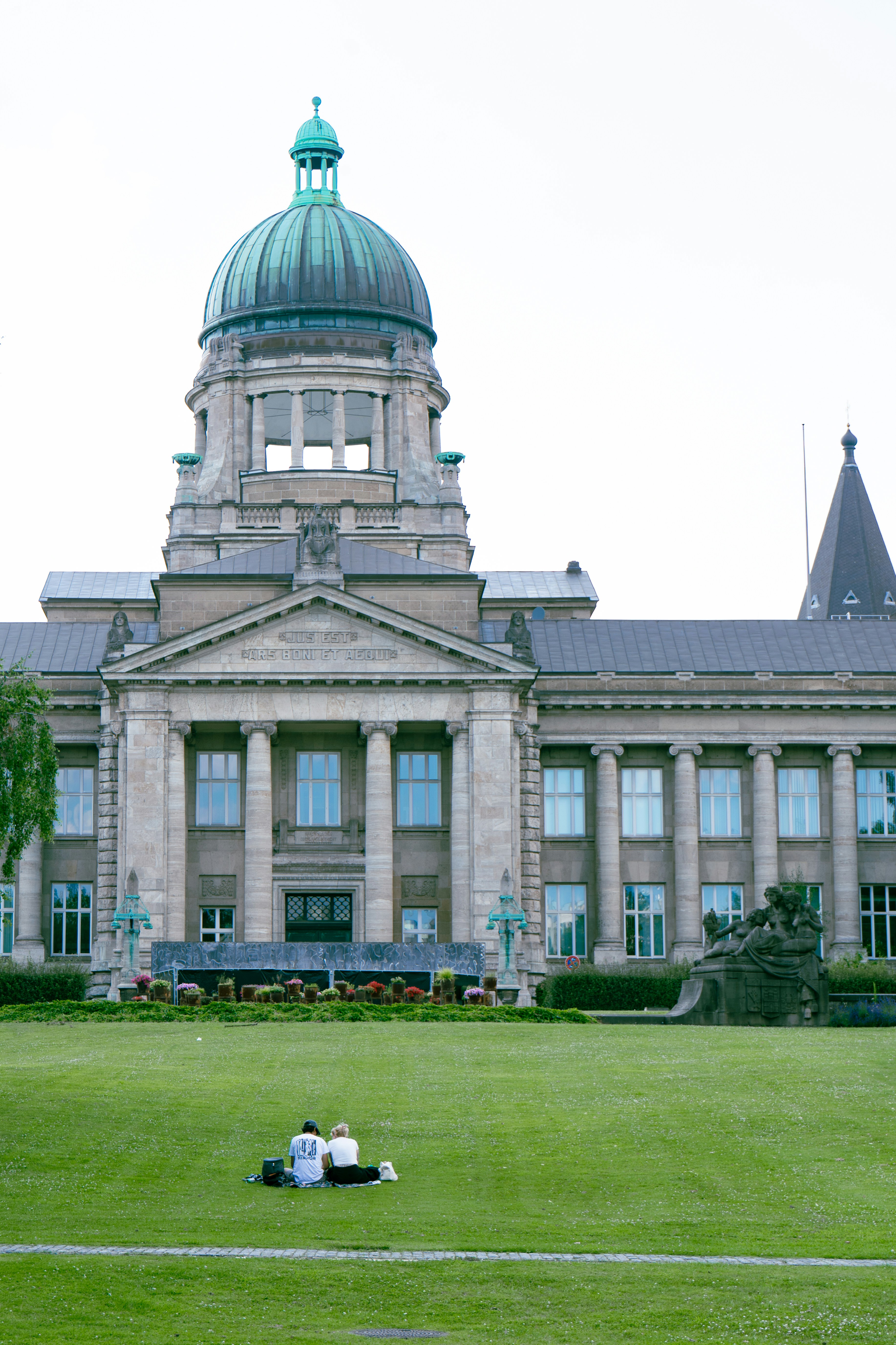 City Hall Dome and Green Lawn: A Quiet Campus Moment