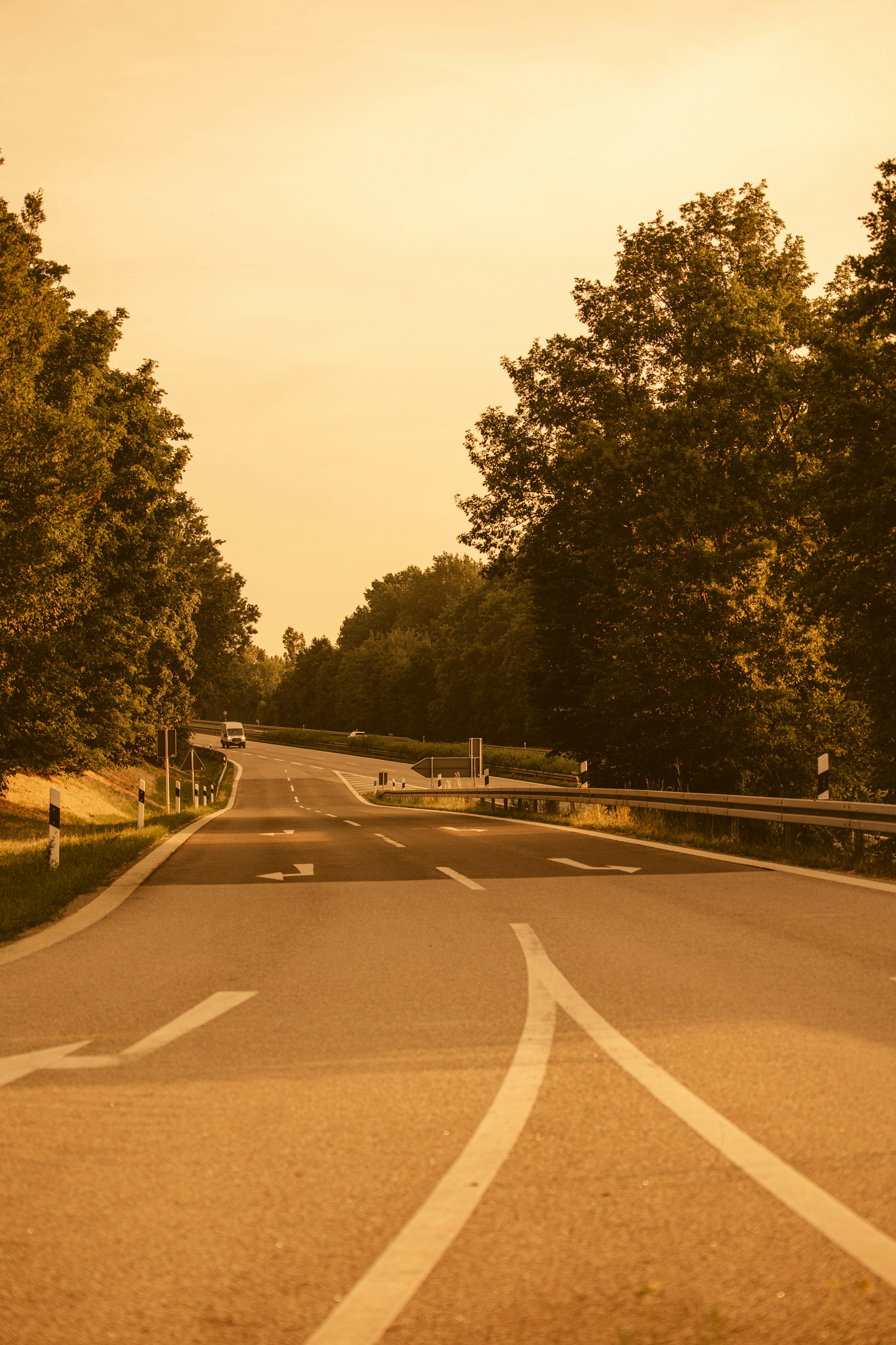 Golden Hour Road: A Quiet Drive Through Amber-draped Countryside