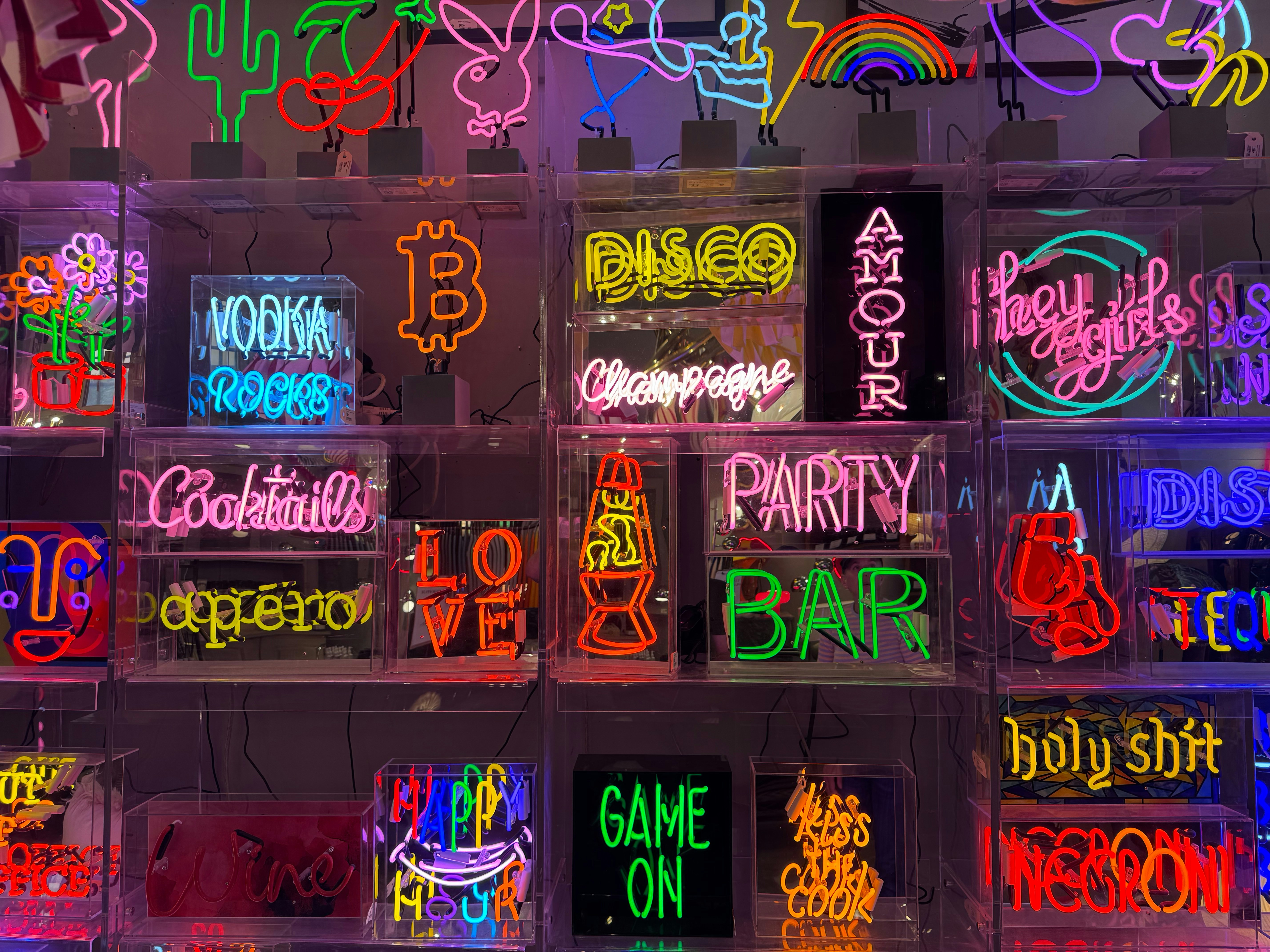 Neon Carousel: A Verdant Mosaic of Nightlife Neon