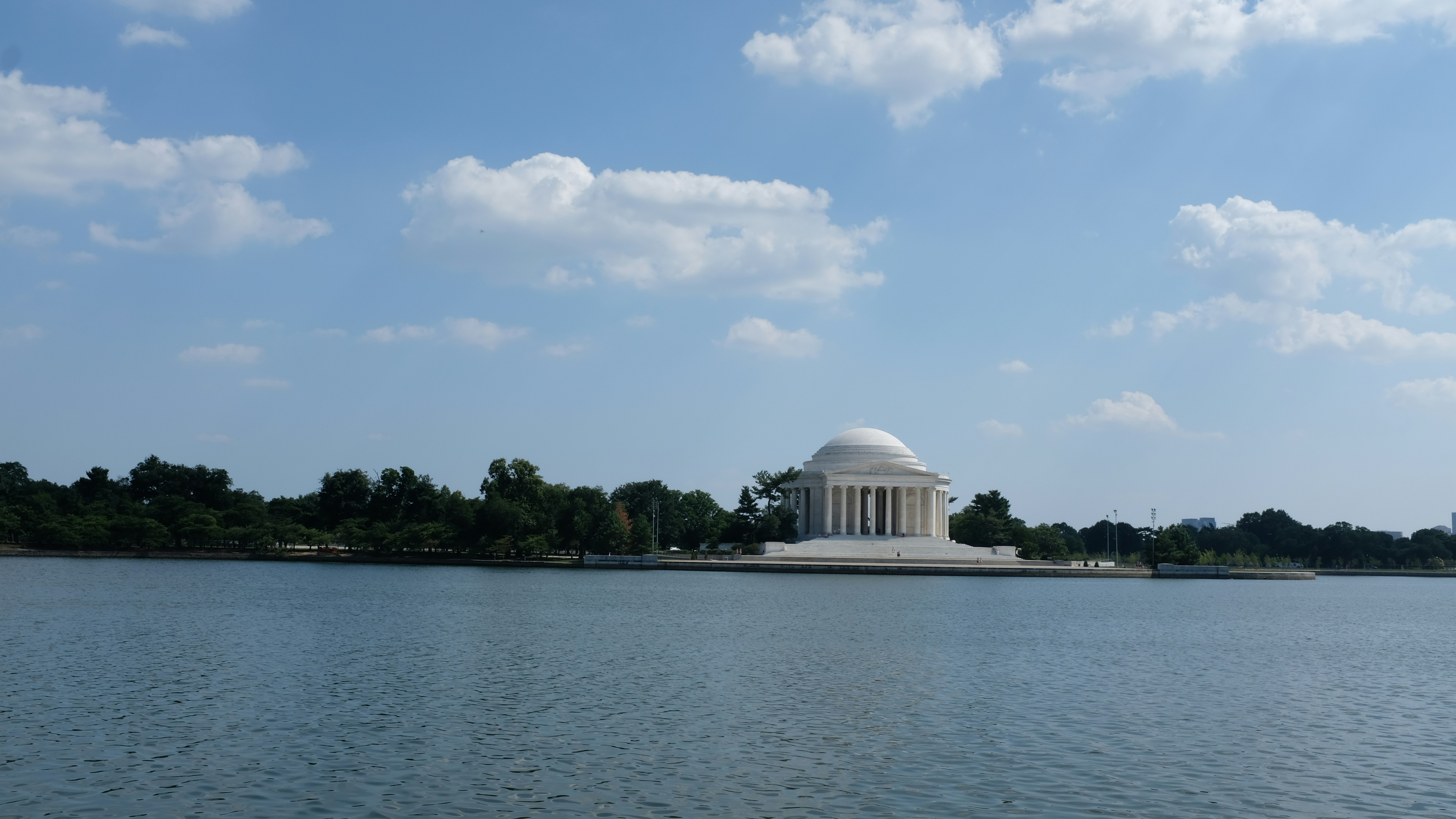 Thomas Jefferson Memorial in Washington, D.C. Located on the Tidal Basin in West Potomac Park. A neoclassical open-air building designed by architect John Russell Pope.