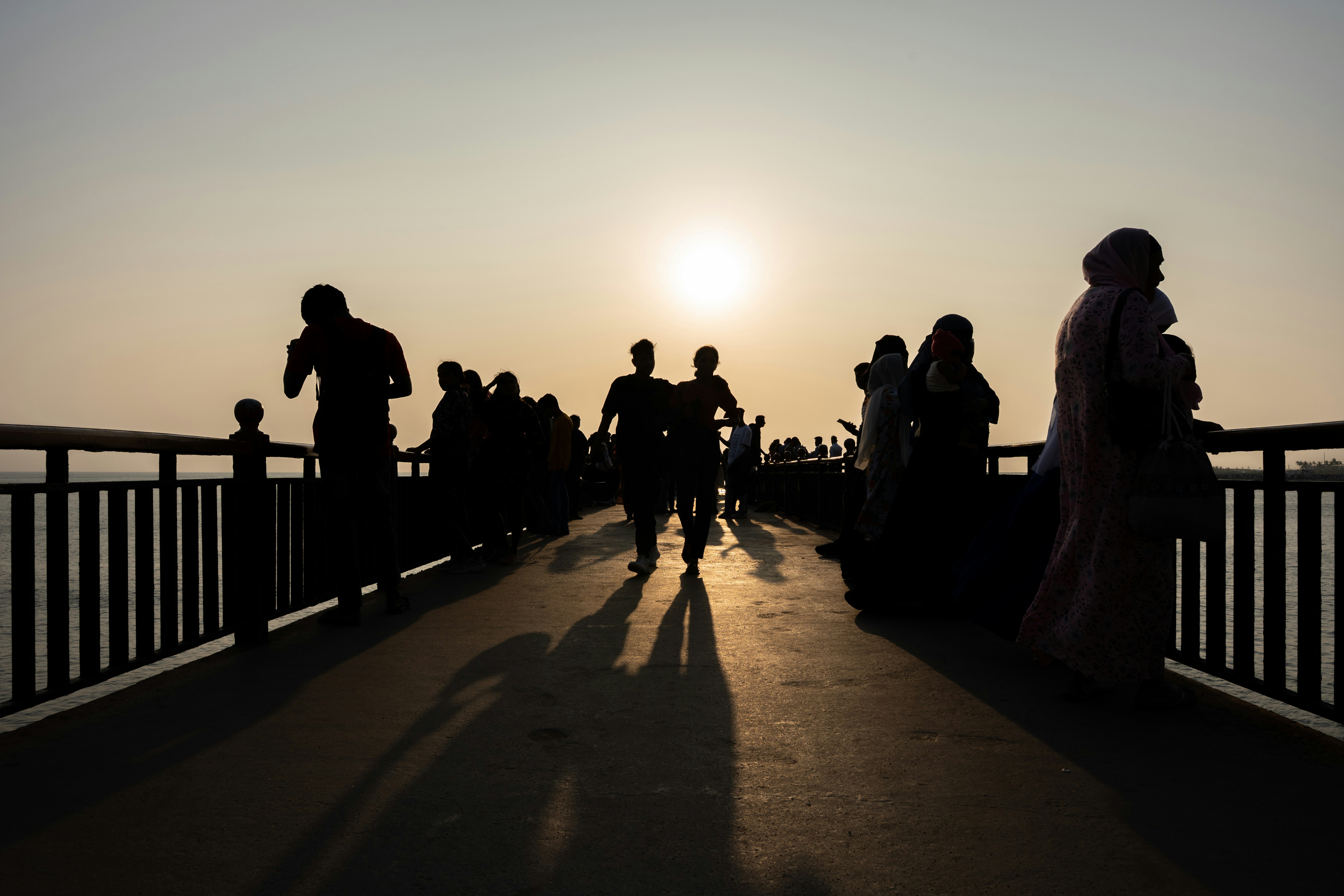 Silhouetted Walkway to the Sun