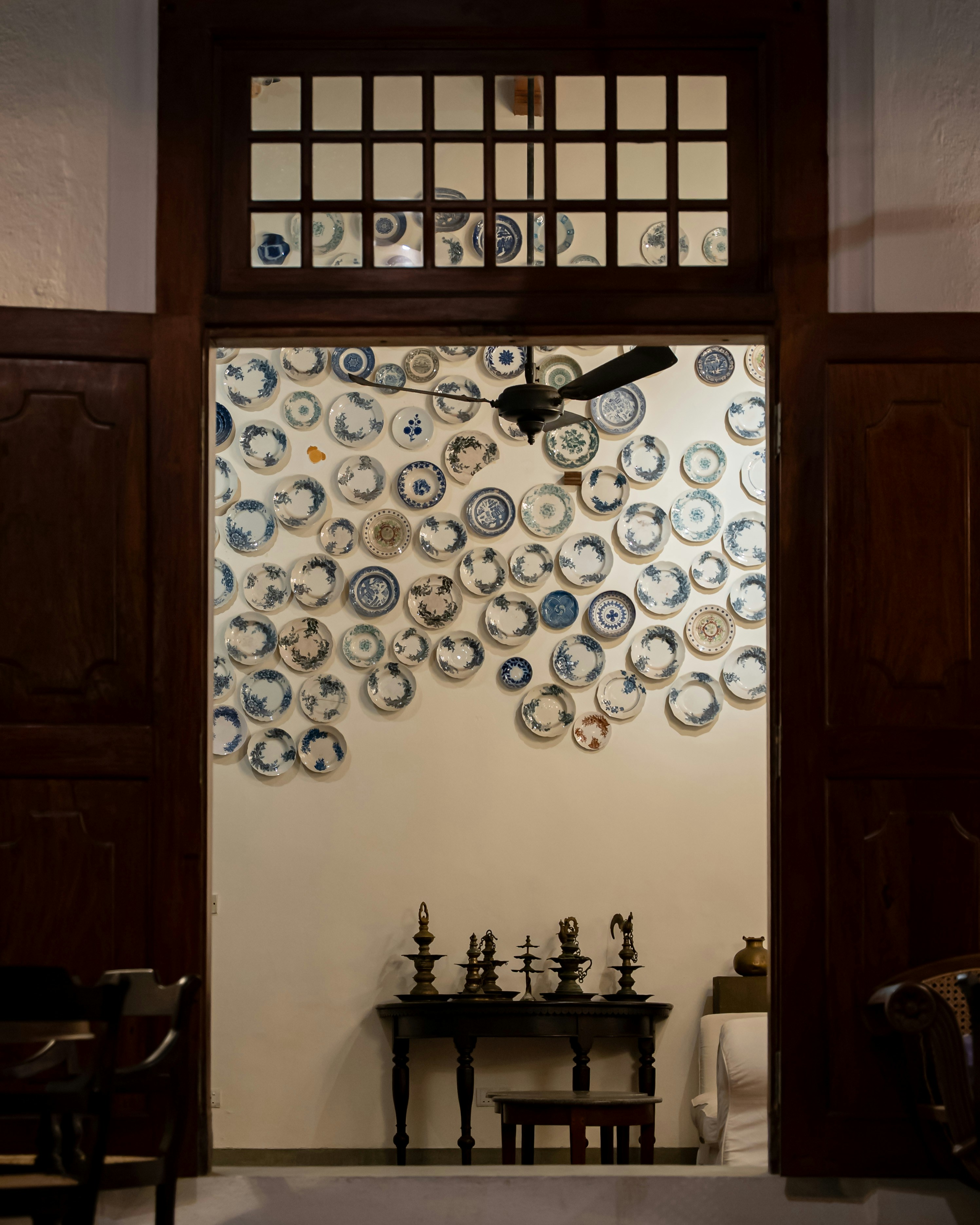 Blue-and-White Plate Gallery Through a Doorway
