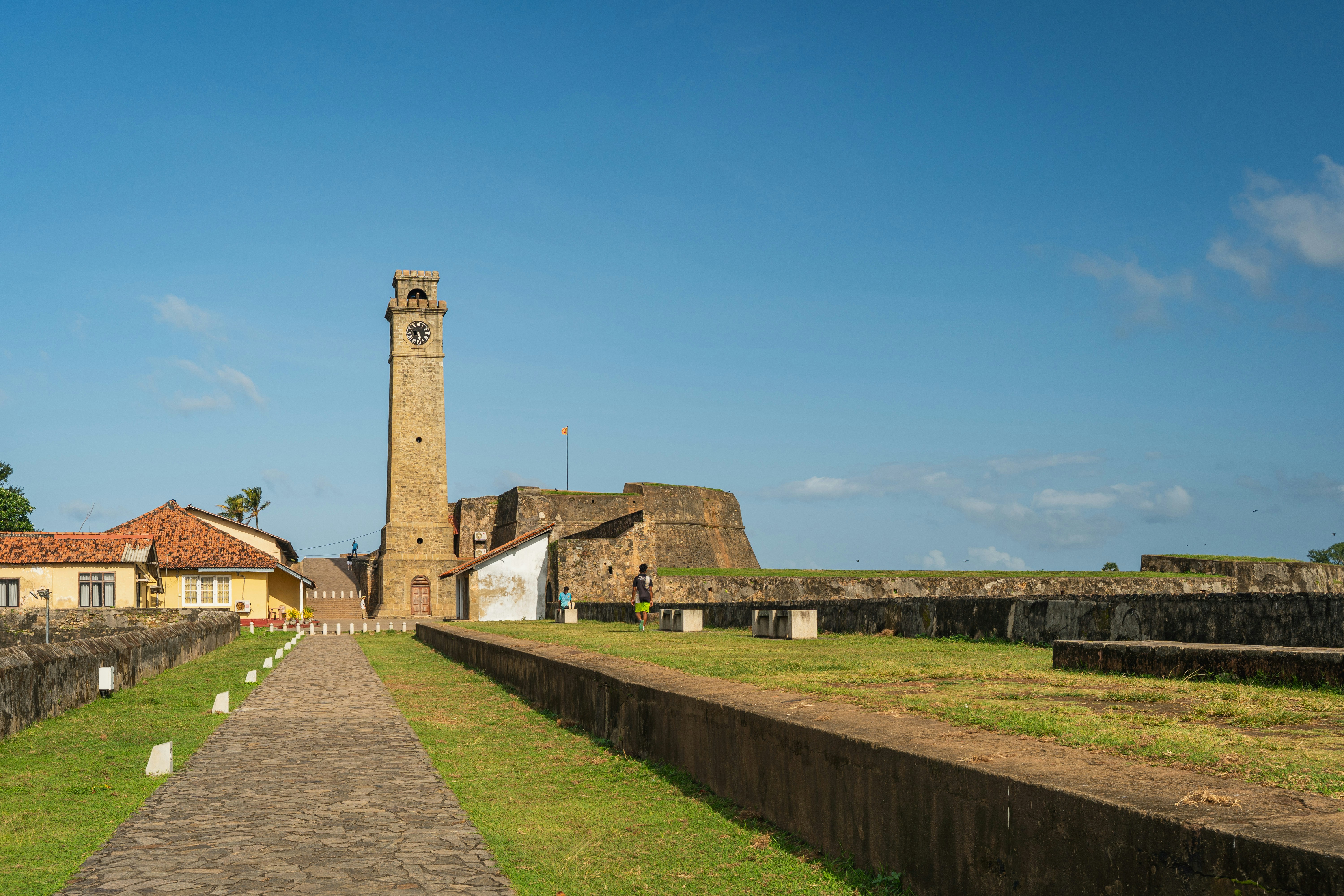 Old Fortress Clocktower Rising Over the Sea Fort