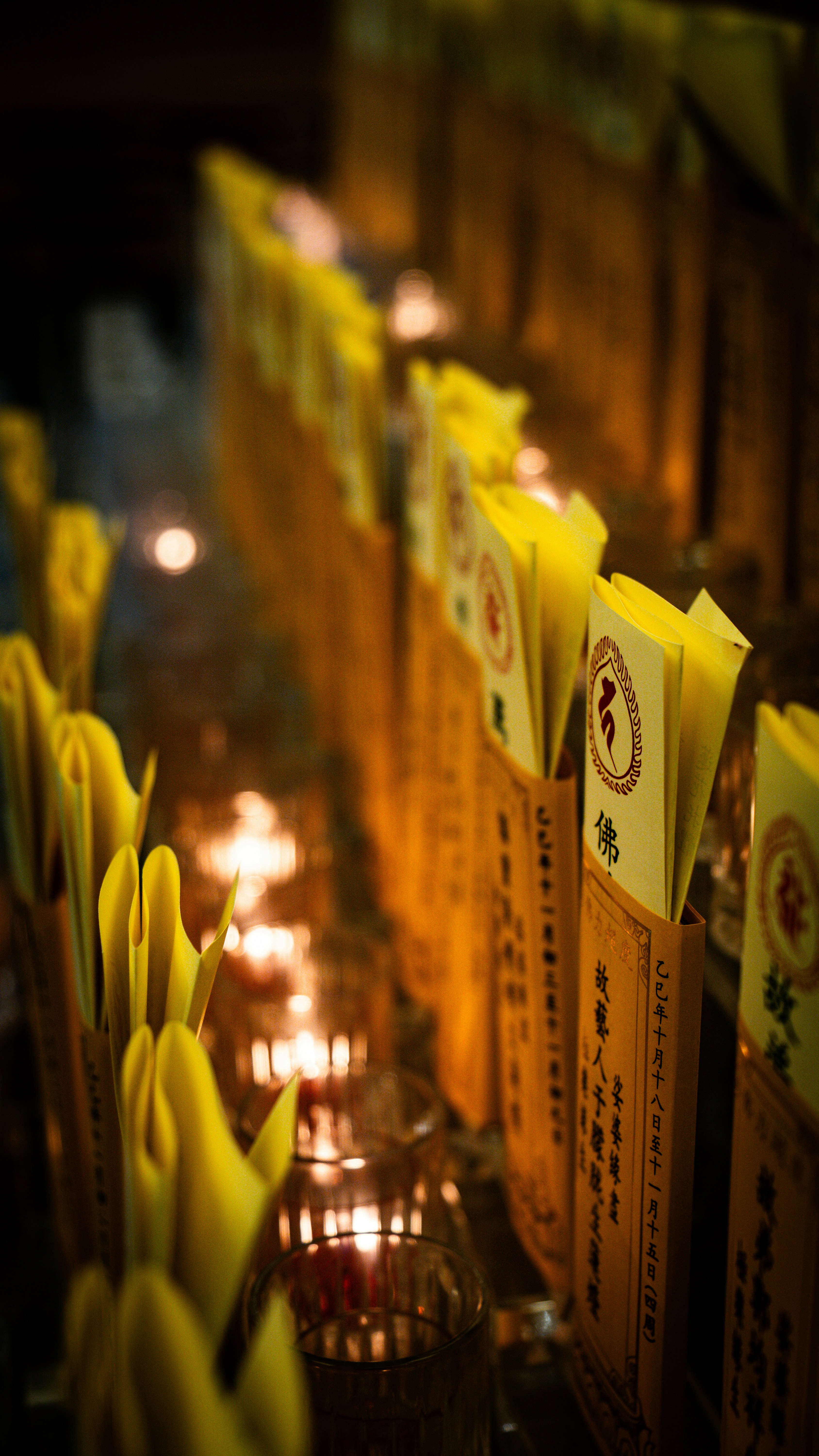WARM LIT OFFERINGS: A Row of Fragrant Incense Keepsake Scrolls
