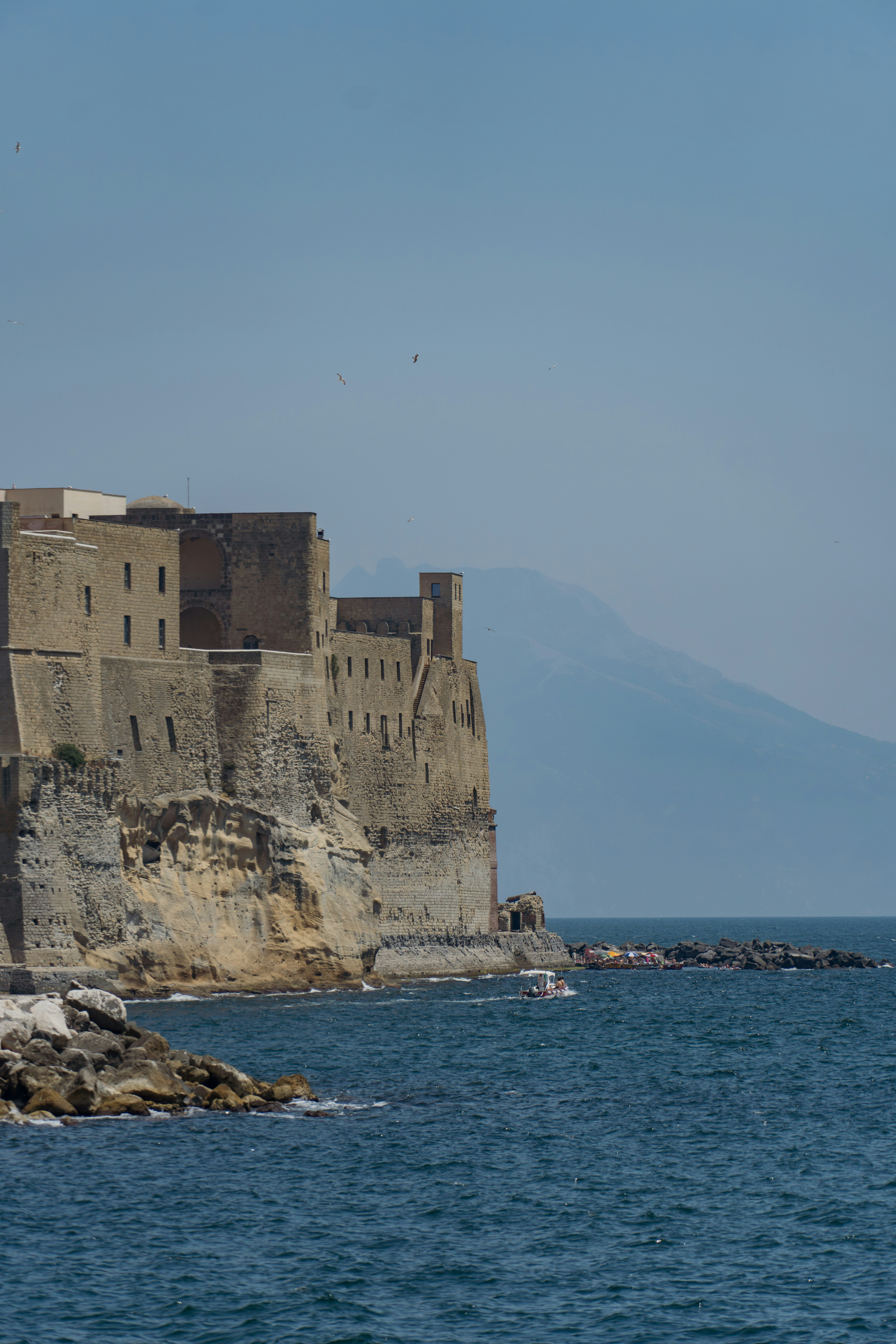 Cliffside Fortress Meeting the Mediterranean