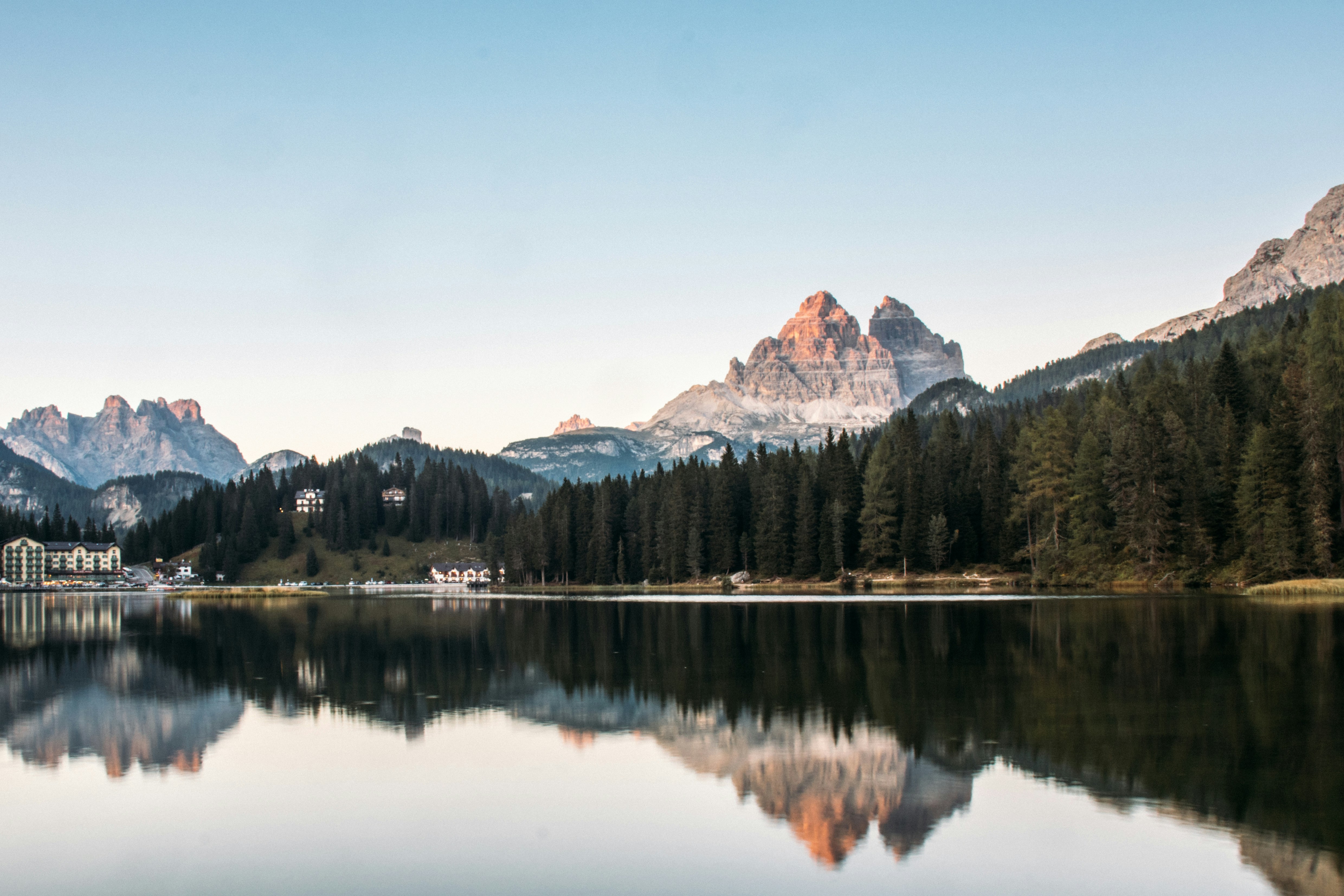 Twin Peaks in Quiet Lake Glow