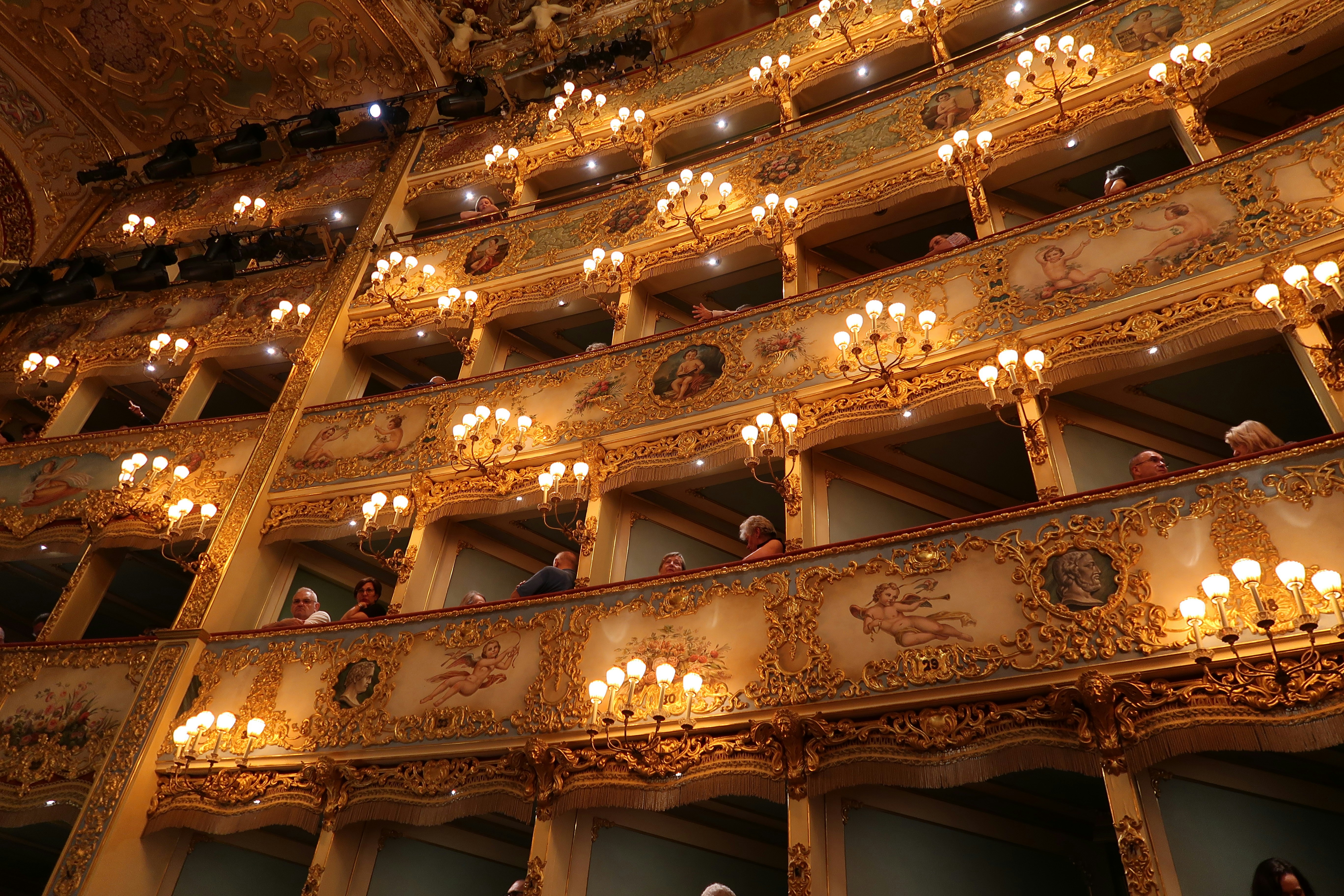 Golden Balconies: A Glowing Tapestry of Light and Ornament